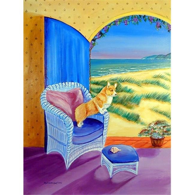 Pembroke Corgi room with a view House Size Canvas Flag - Walmart.com