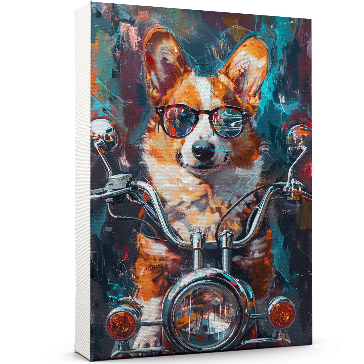 Pembroke Welsh Corgi Dog Poster Riding A Motorcycle - Pembroke Welsh ...