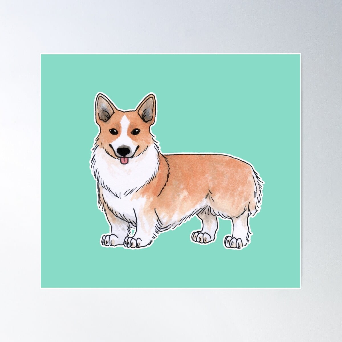 Pembroke Welsh Corgi Dog Poster Wall Art, Modern Wall Decor For Living ...