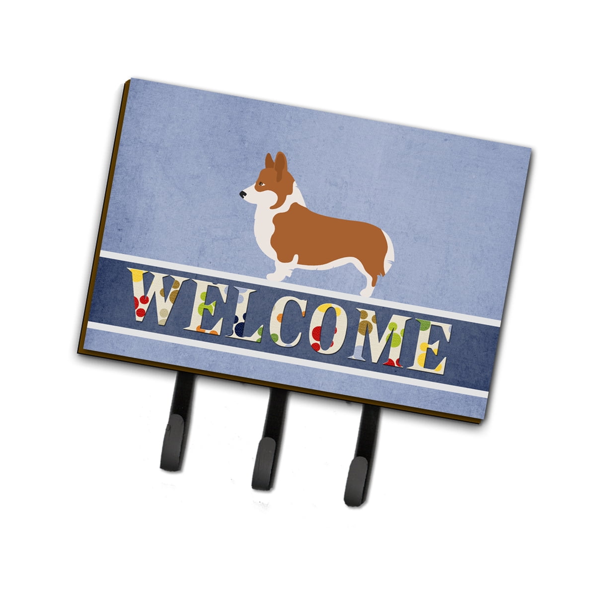 Pembroke Welsh Corgi Welcome Leash or Key Holder Blue - Walmart.com