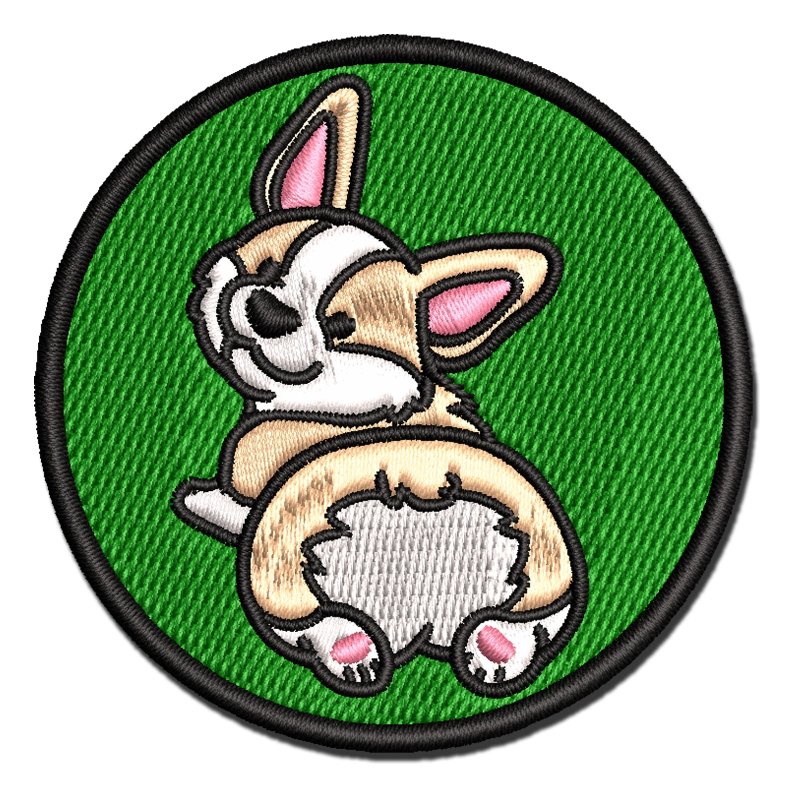 Pembroke Welsh Corgi from Behind Butt Dog Applique Multi-Color Embroidered Iron-On Patch - 2.0 ...