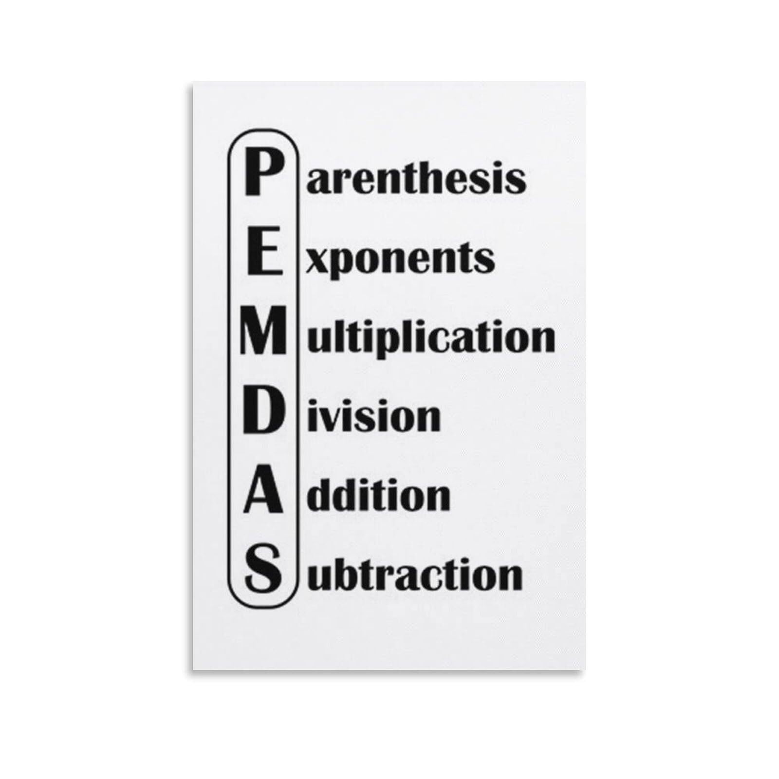 Pemdas Poster Math Classroom Living Room Bedroom Decorative Painting ...