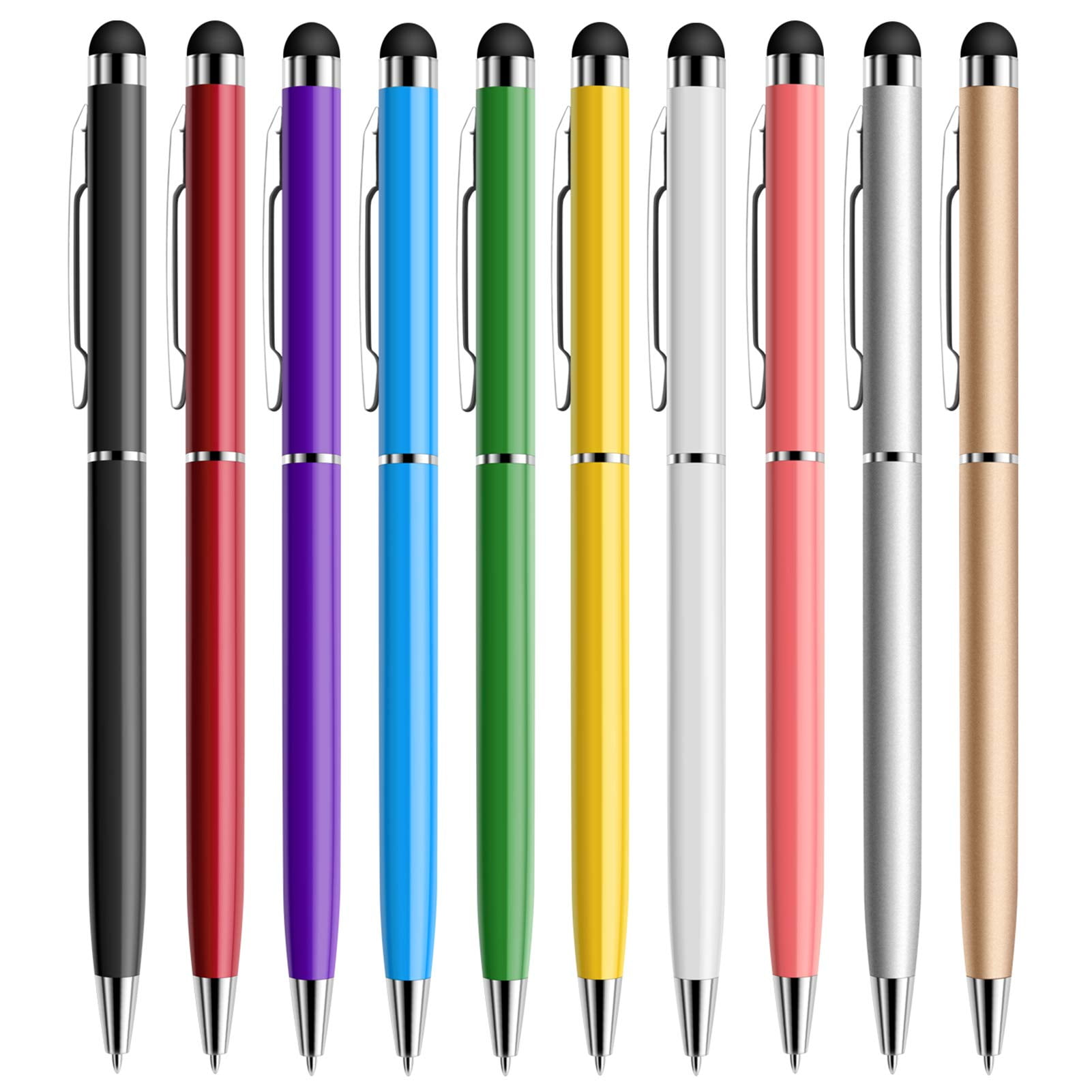 Pen 10 Pack Universal Capacitive 2 in 1 Retractable Ballpoint Pens and ...