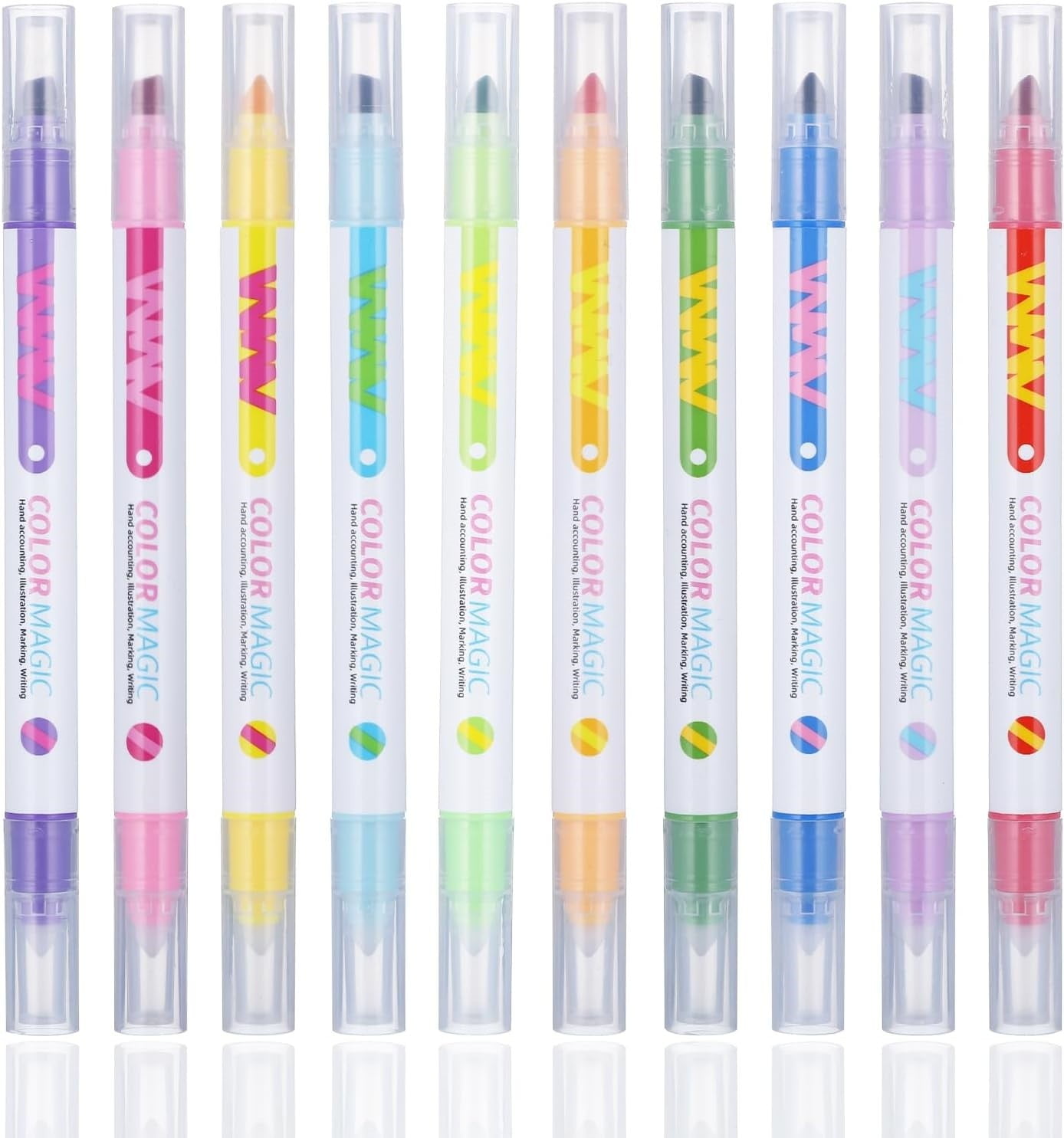 Pen,10Pcs Erasable Highlighters 10 Color Changing Highlighter Pens ...