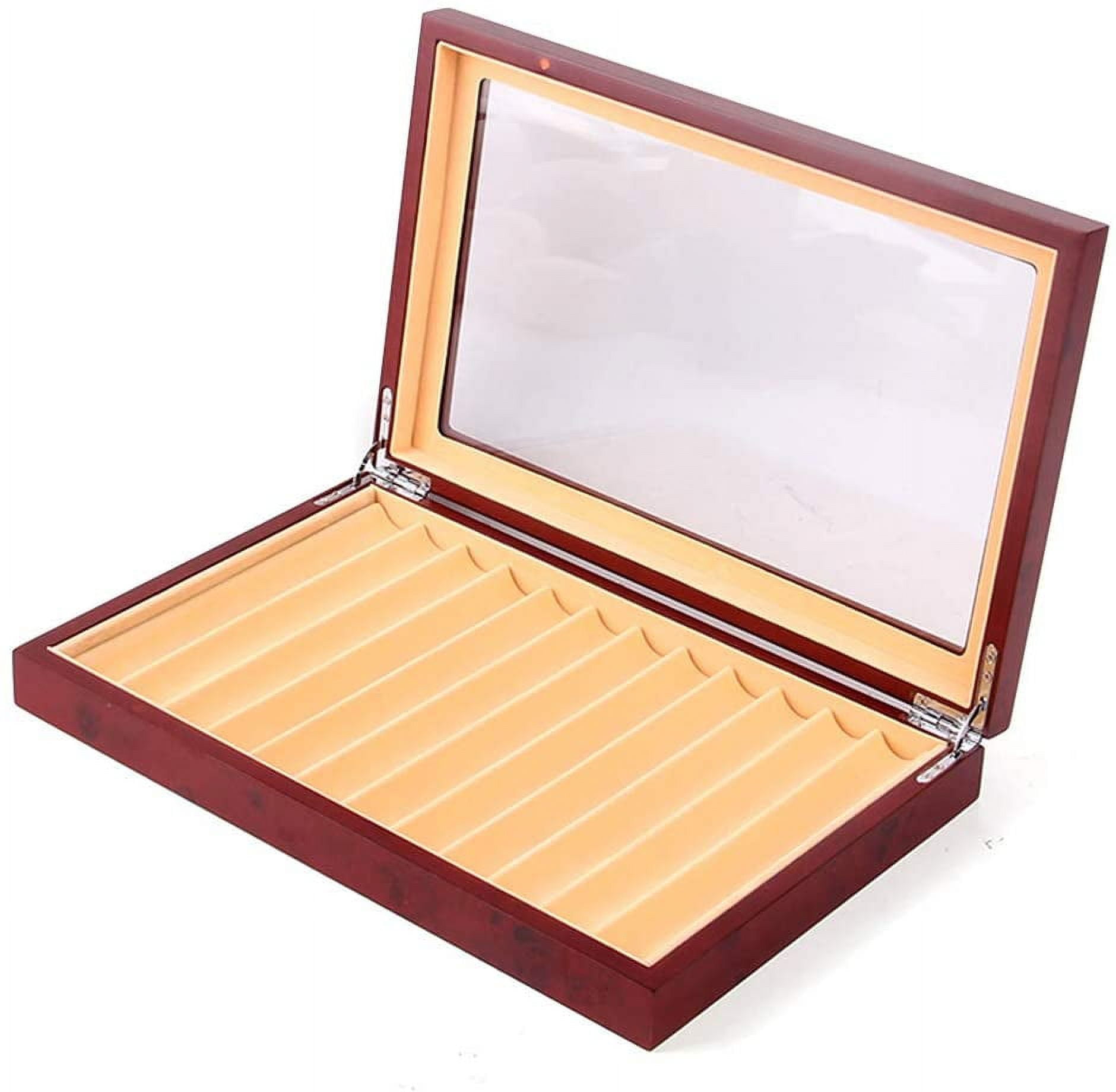 Pen Box,Portable 12pcs Fountain Pen Case Wood Pen Display Case Storage ...