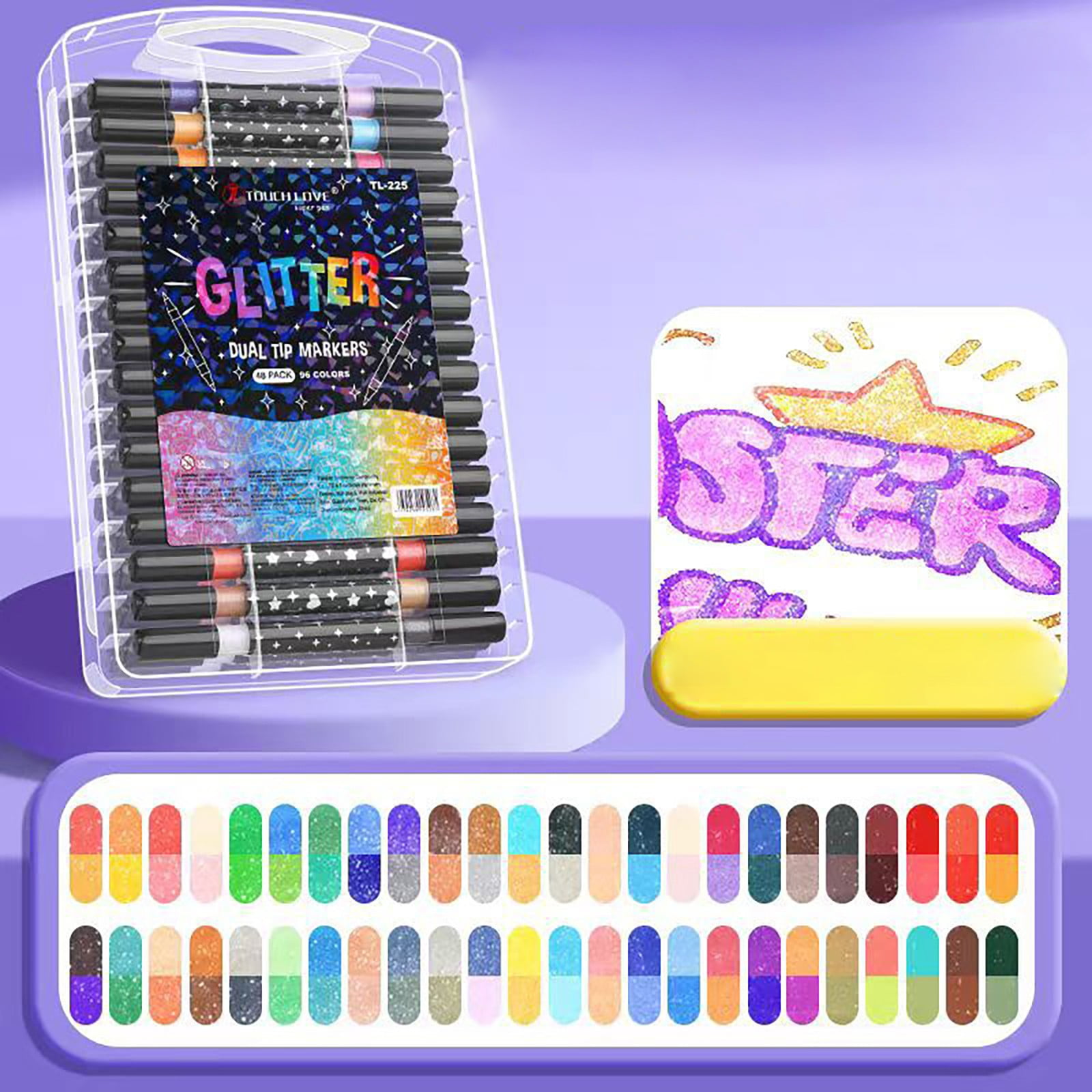 Pen,Colors Tip Glitter Gel Pen Set Upgrade Fiber Tips Smooth Paint ...