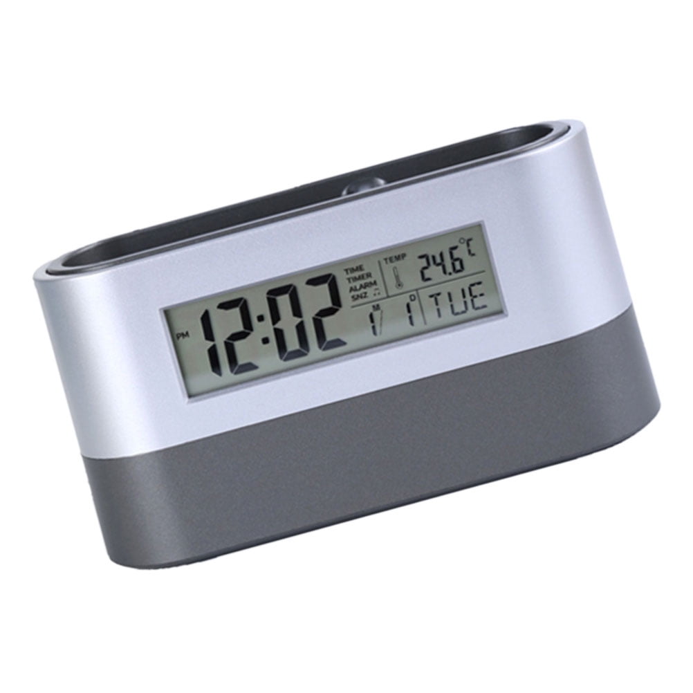 Pen Container Clock Temperature Time Date Display Wireless Alarm Clock ...