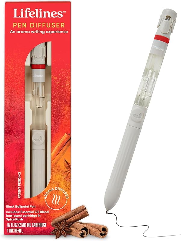 Pen Diffuser, 1mm Black Ballpoint Pen with Scented Essential Oil Blends ...