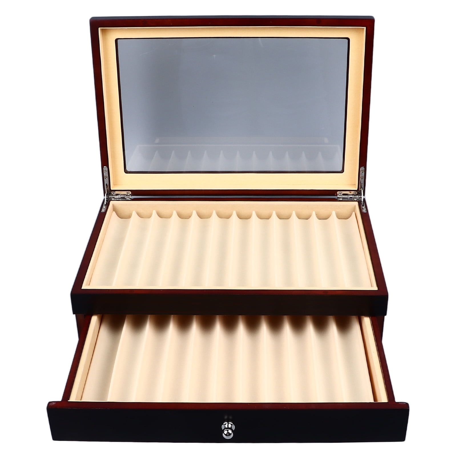 Pen Display Box 23 Slot Double Layer Transparent Top Pen Collection ...