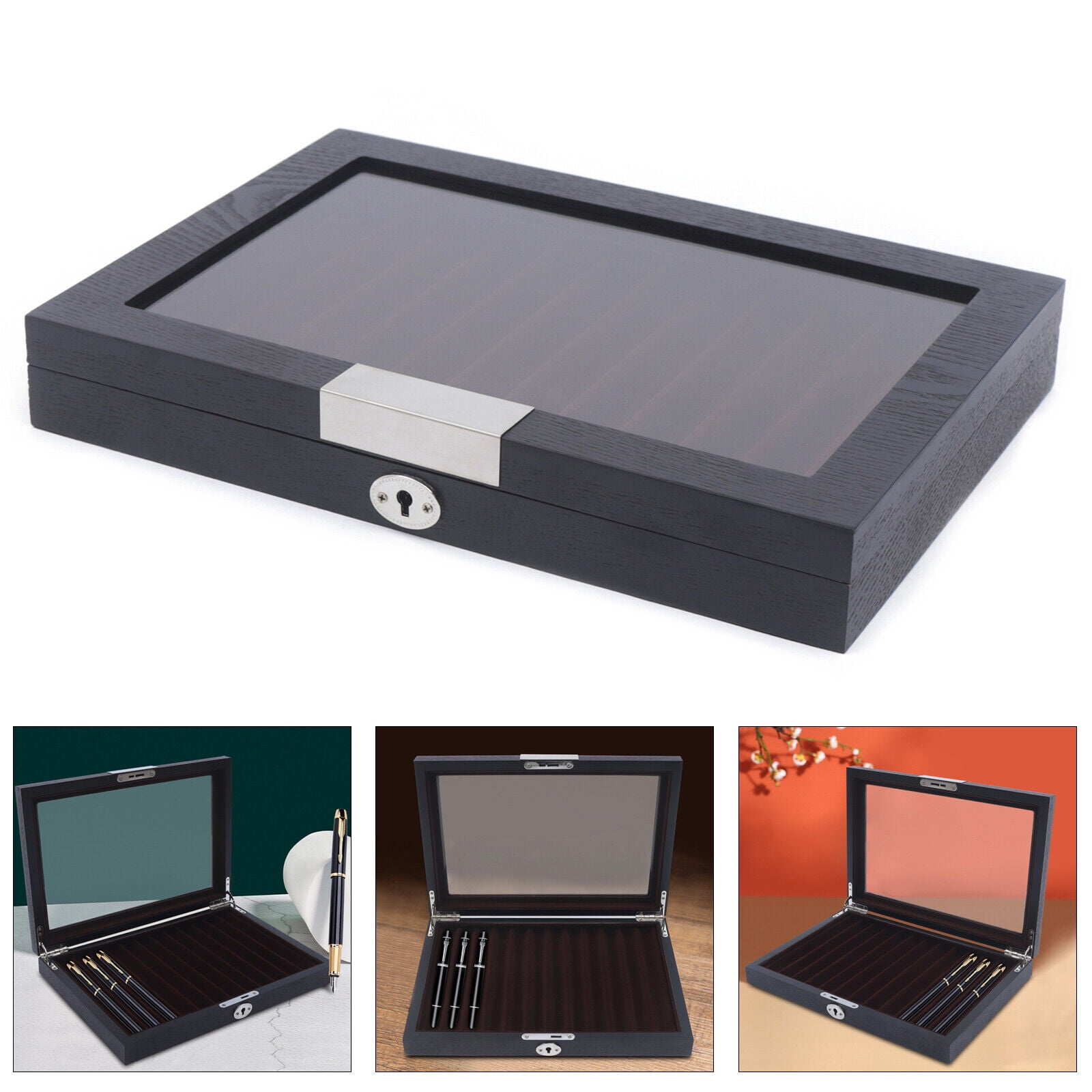 Pen Display Box Pen Storage Organizer Ballpoint Pen Box Wood Luxury ...