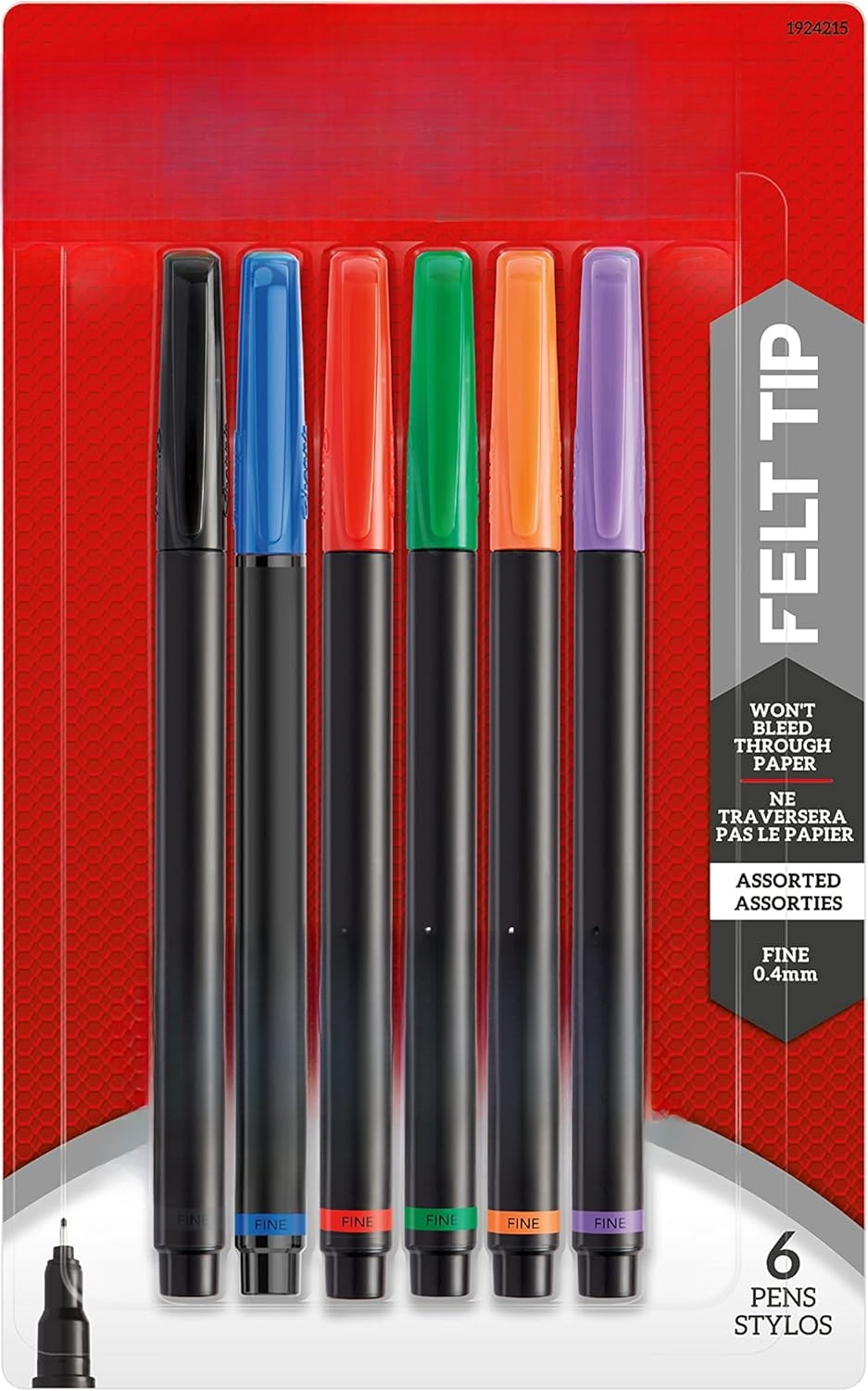 Pen, Fine Point, 6-Pack, Assorted Colors (1924215) - Walmart.com