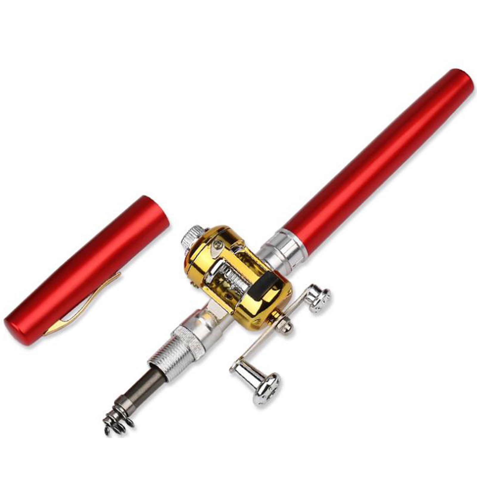 Pen Fishing Rod Reel Combo Set Premium Mini Pocket Collapsible Fishing ...