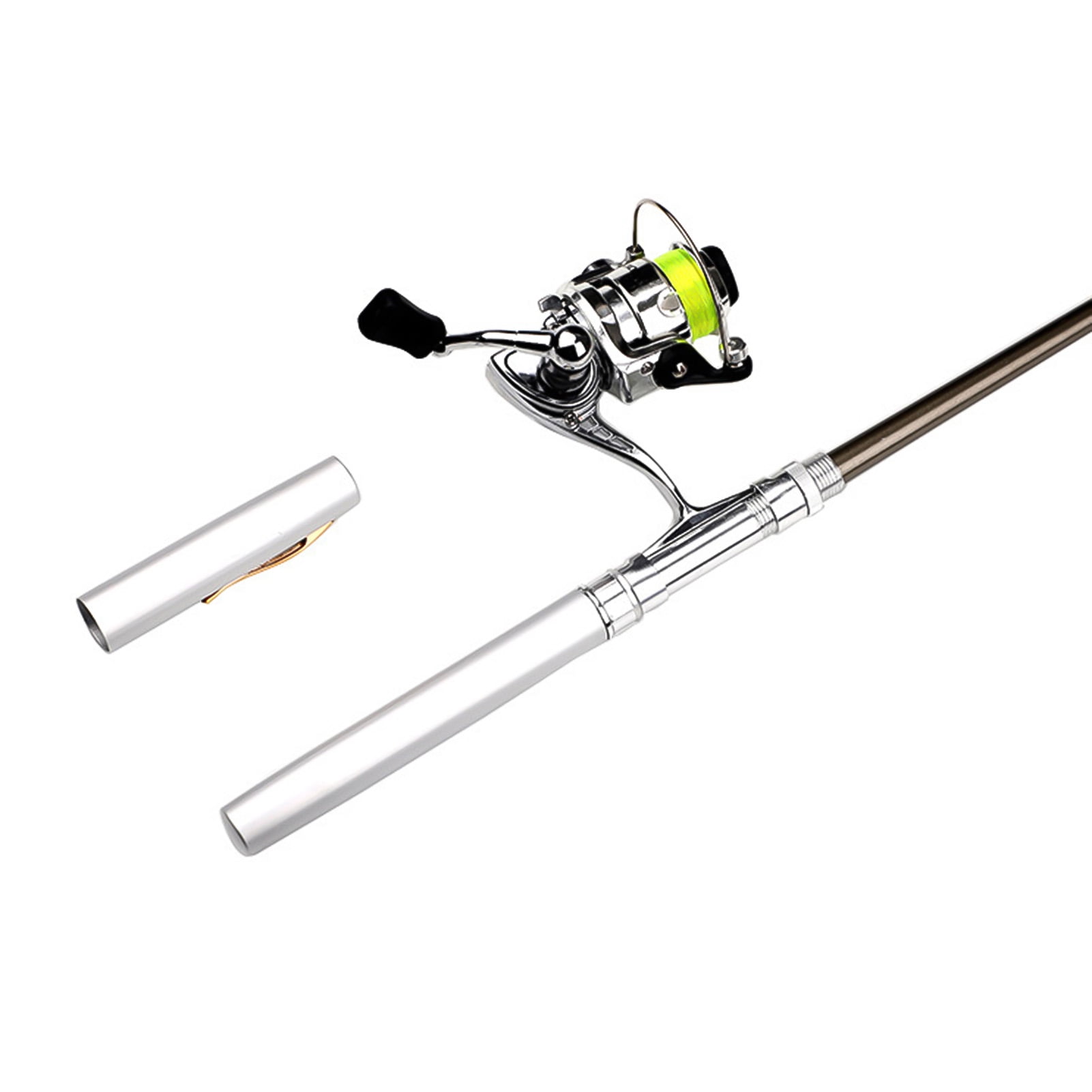 Pen Fishing Rod Reel Combo Set Premium Mini Pocket Collapsible Fishing ...