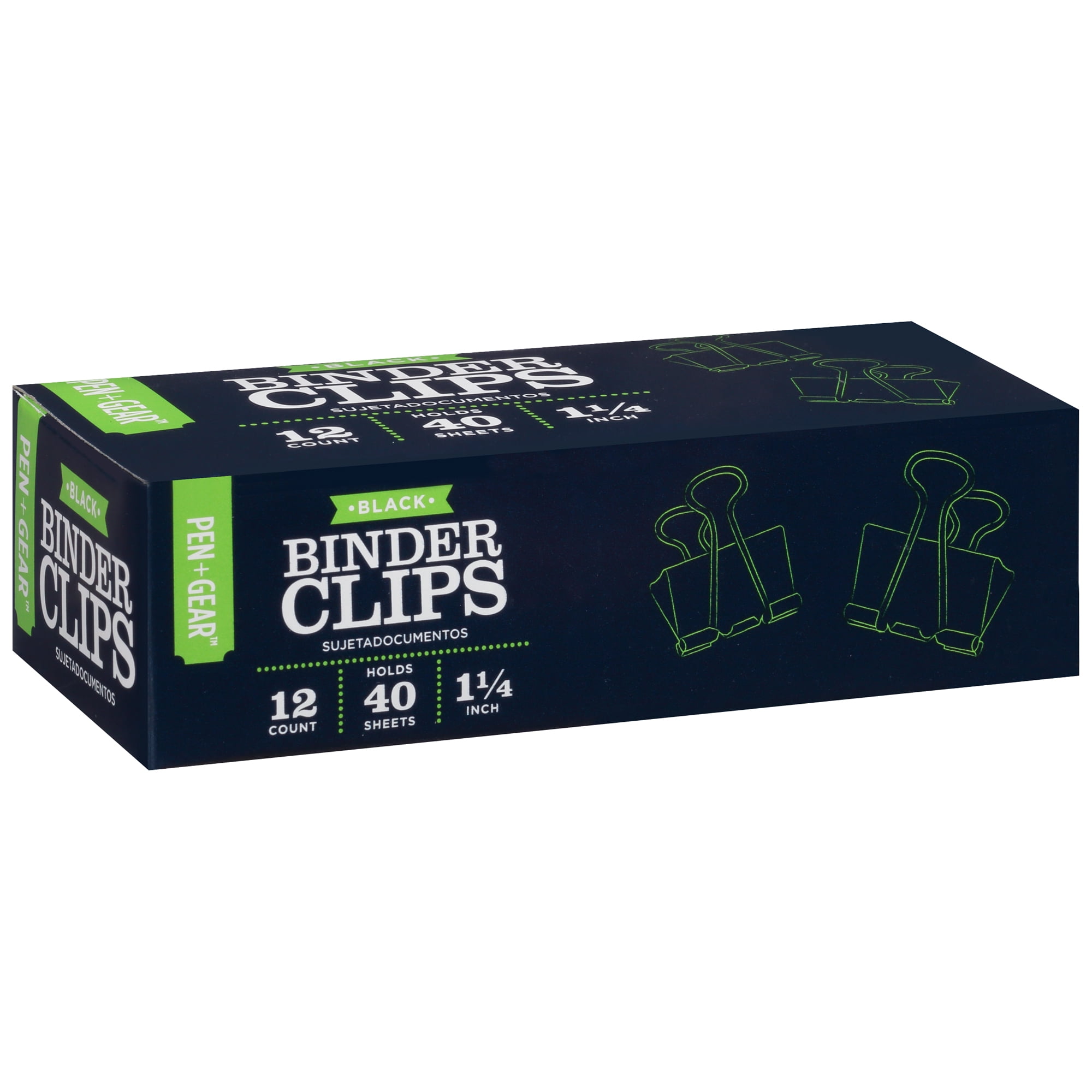 Pen+Gear Marbled Glass Magnets Binder Clips Box Black, 12 Count ...