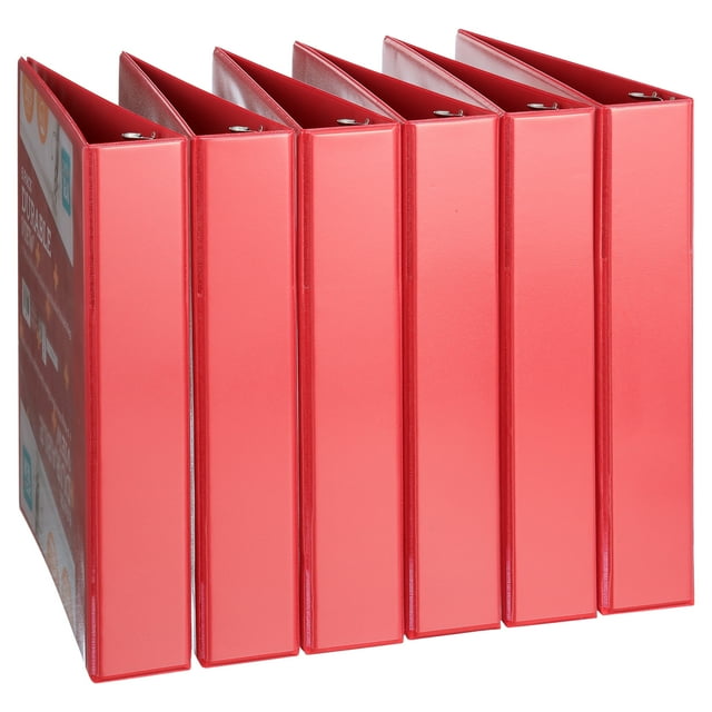 Pen + Gear 1.5" Durable Binder Red 6 Pack - Walmart.com