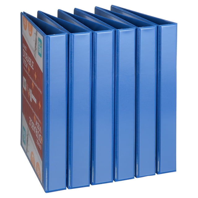 Pen + Gear 1-Inch Durable Binder Blue 6 Pack - Walmart.com