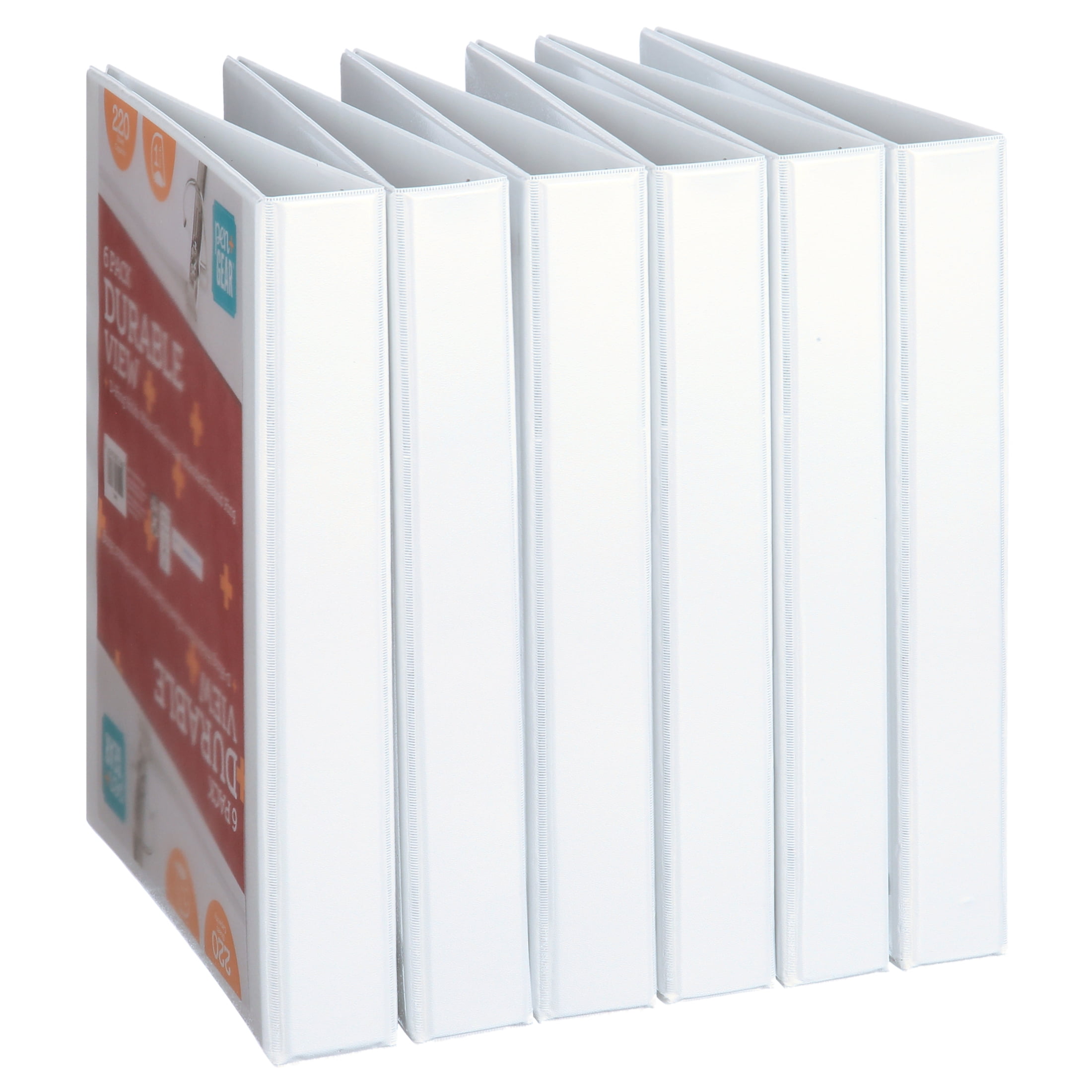 Pen + Gear 1-Inch Durable Binder White 6 Pack - Walmart.com