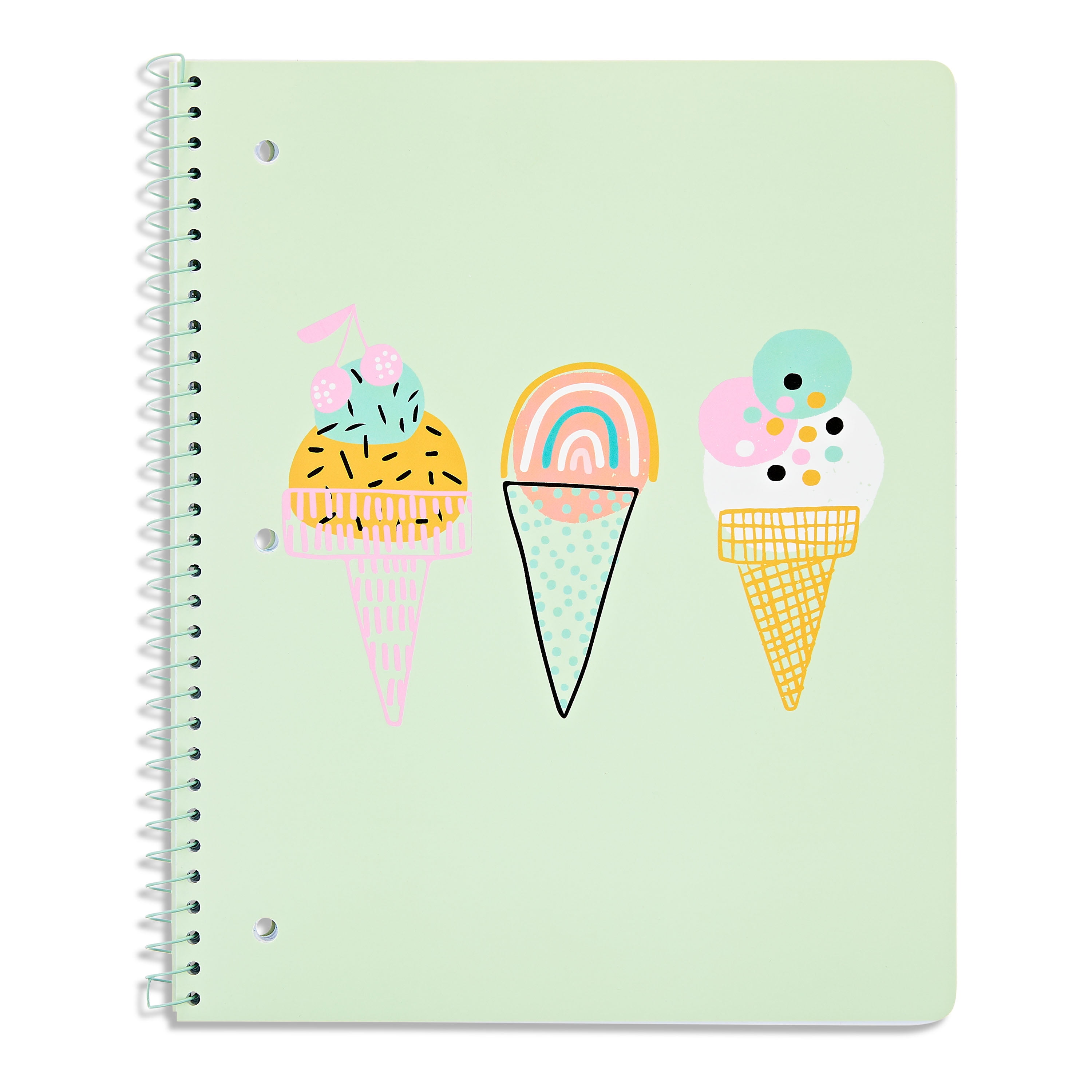 Pen + Gear 1 Subject Notebook, Wide Ruled, 8.5" x 11.5", Ice Cream ...