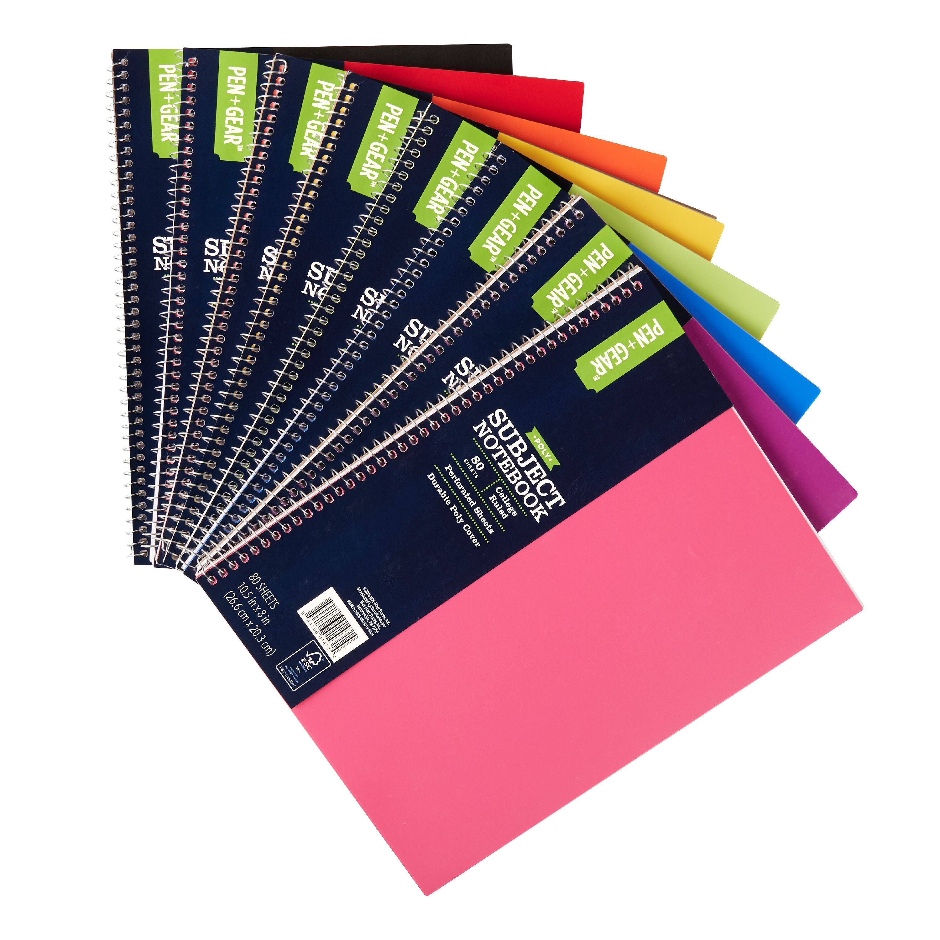 Pen + Gear 1 Subject Poly Notebook, College Ruled, 80 Sheets - Walmart.com