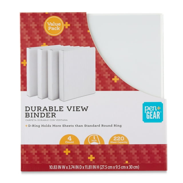 Pen+Gear 1-inch Durable Binder 4 Pack - Walmart.com