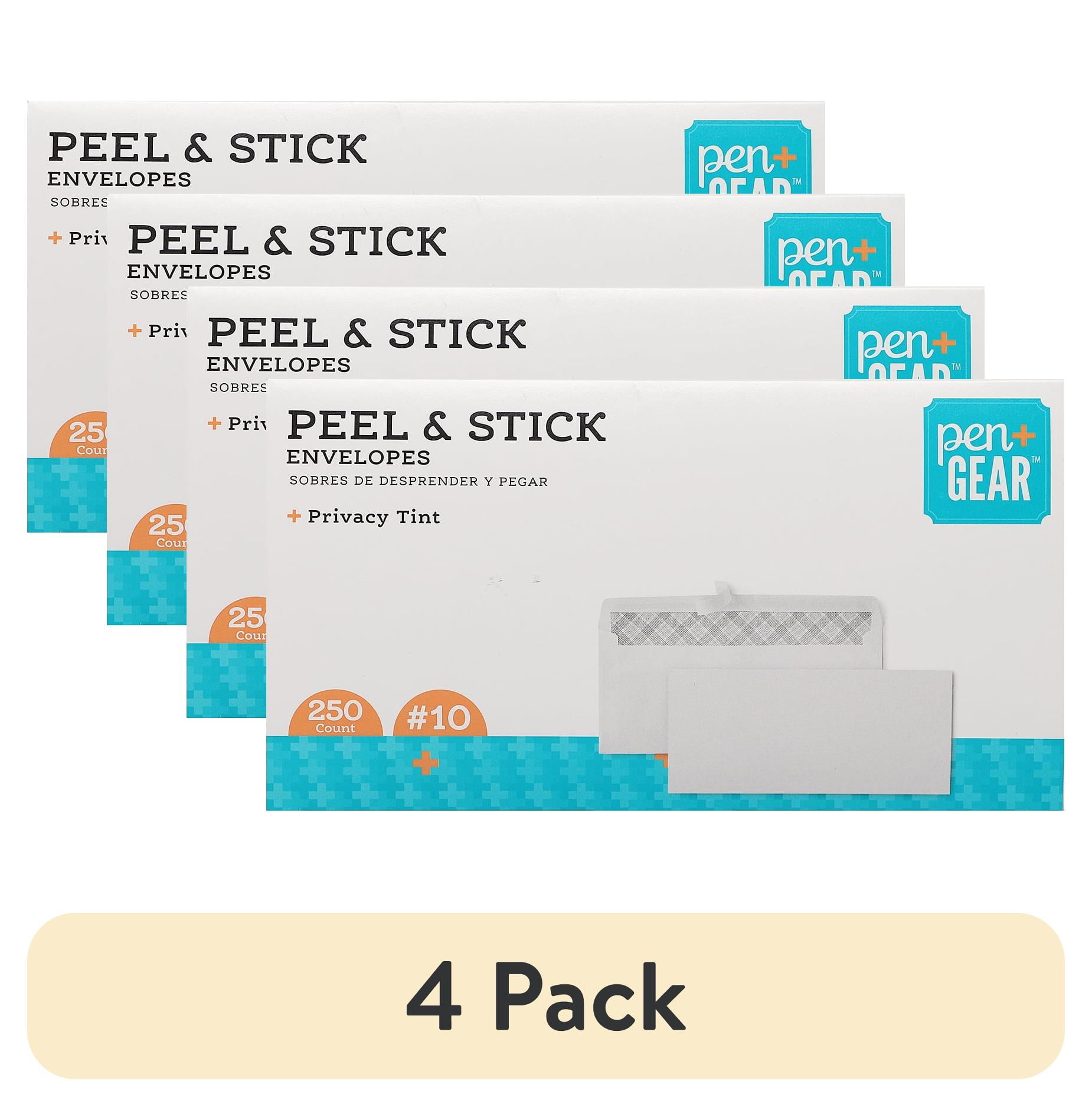 (4 pack) Pen+Gear #10 Privacy Tint Peel & Stick Envelopes, White, 4.13 ...