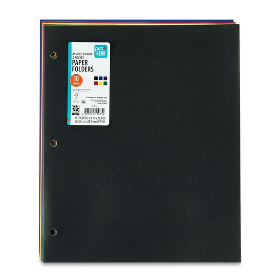 Pen+Gear 2-Pocket Paper Folders, 9.4" x 11.4", Assorted Colors, 10 ...