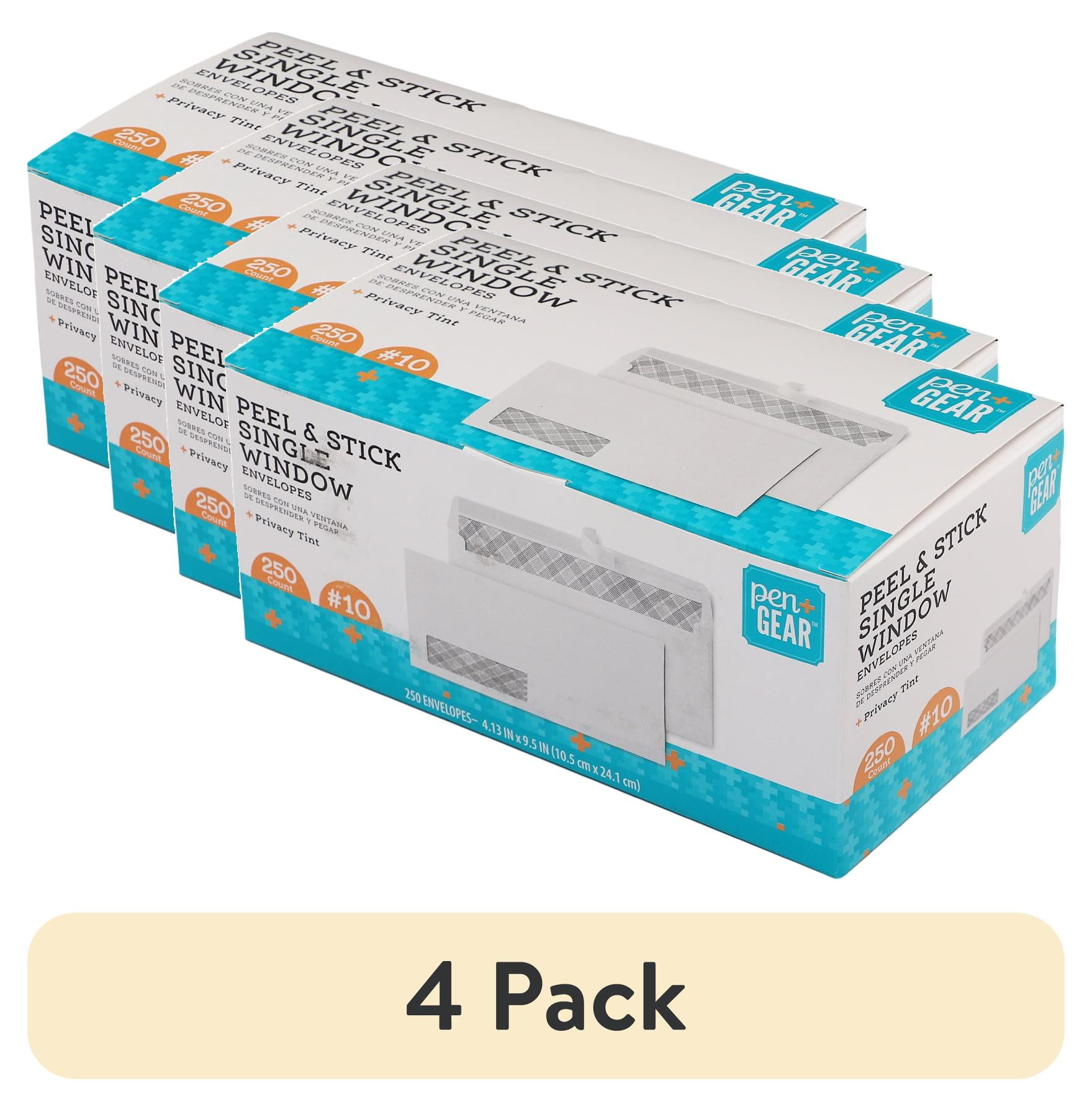 (4 pack) Pen+Gear #10 Single Window Peel and Stick Envelopes, White, 4. ...
