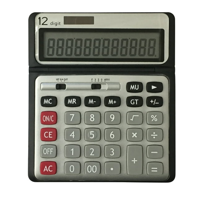 Pen+Gear 12 Digit Large Display Desktop Calculator, Gray, Office ...