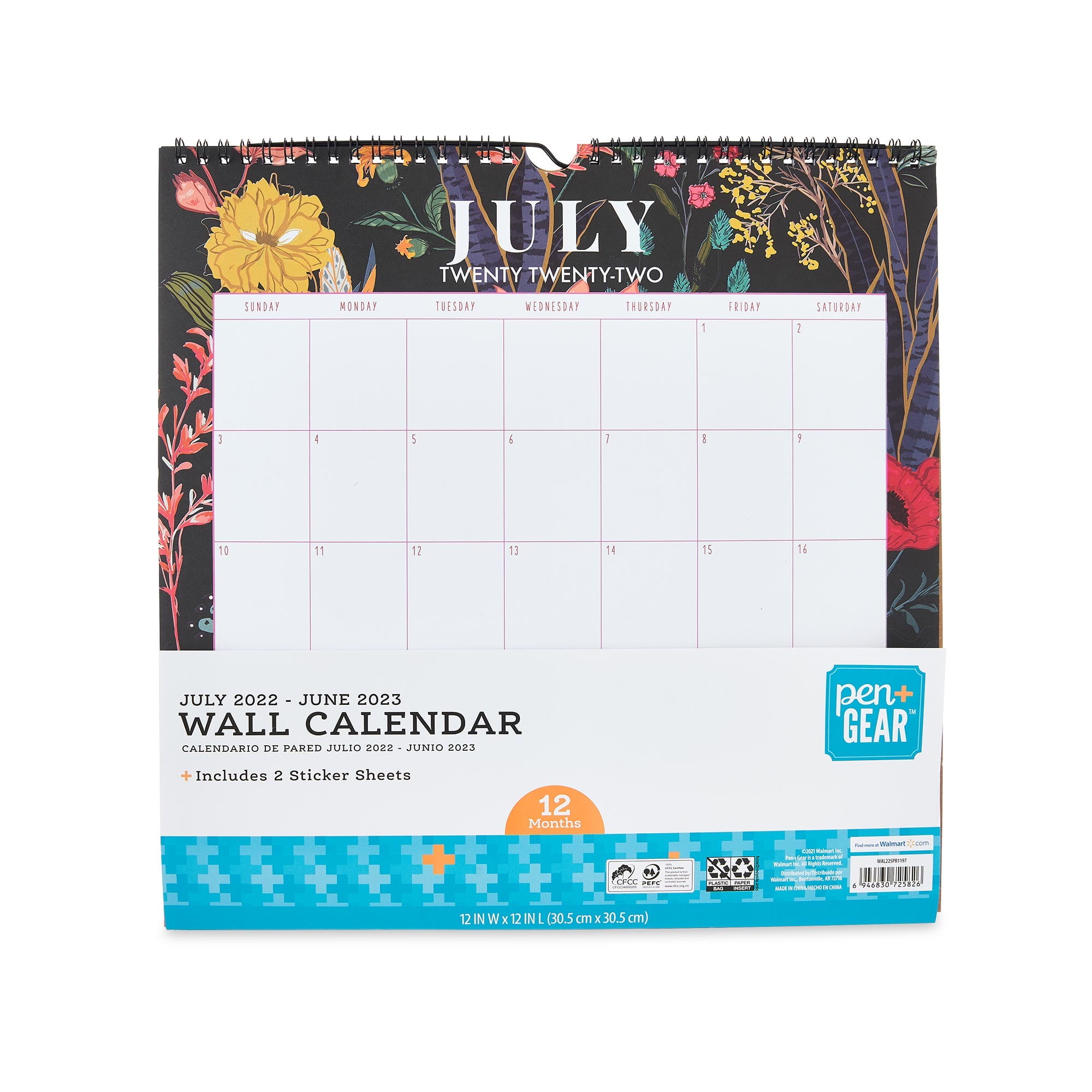 Pen+Gear 12-Month Wall Calendar, July 2022-June 2023 - Walmart.com