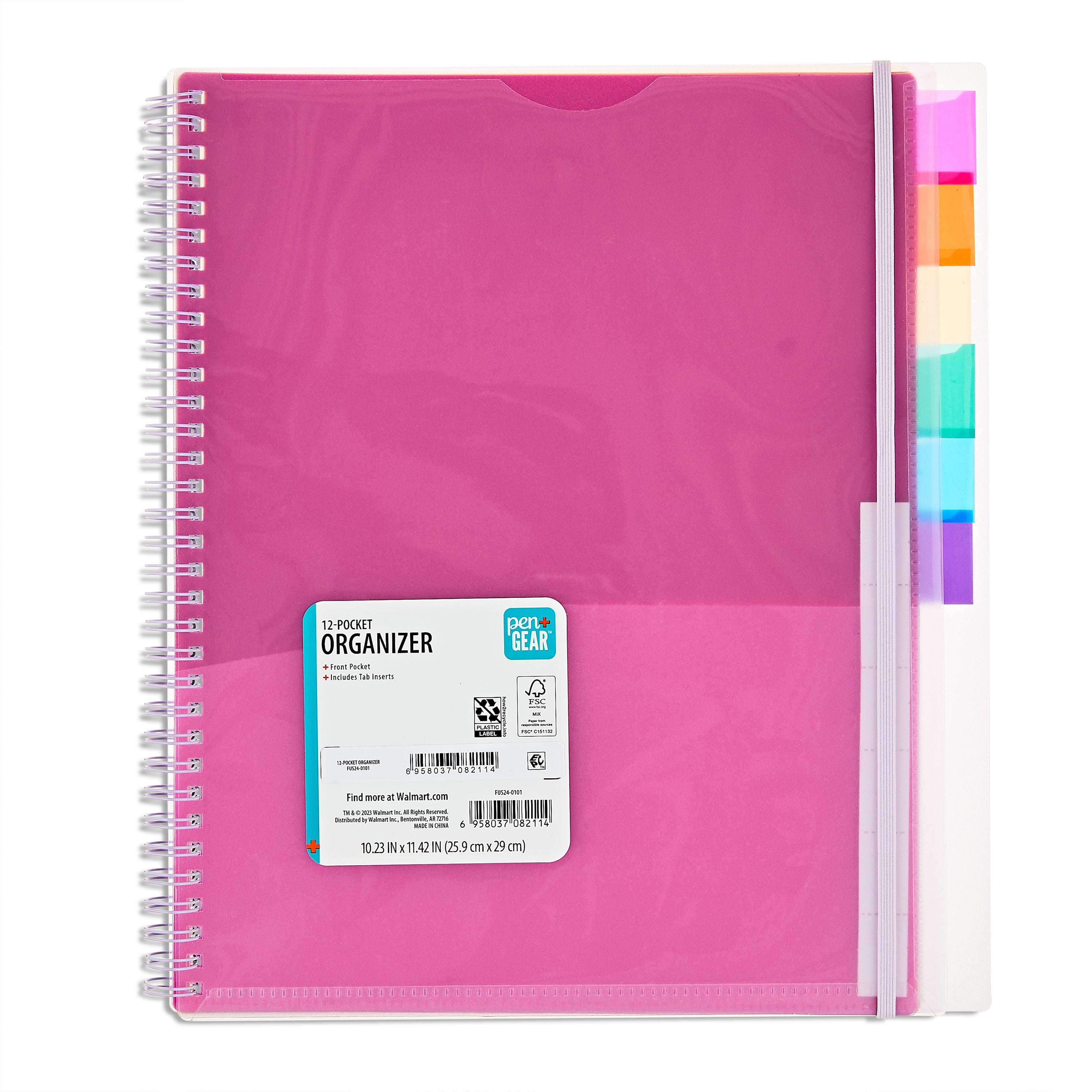 Pen+Gear Poly Organizer with 12 Pocket File Tabs, Multi-Color, 11.42x10 ...