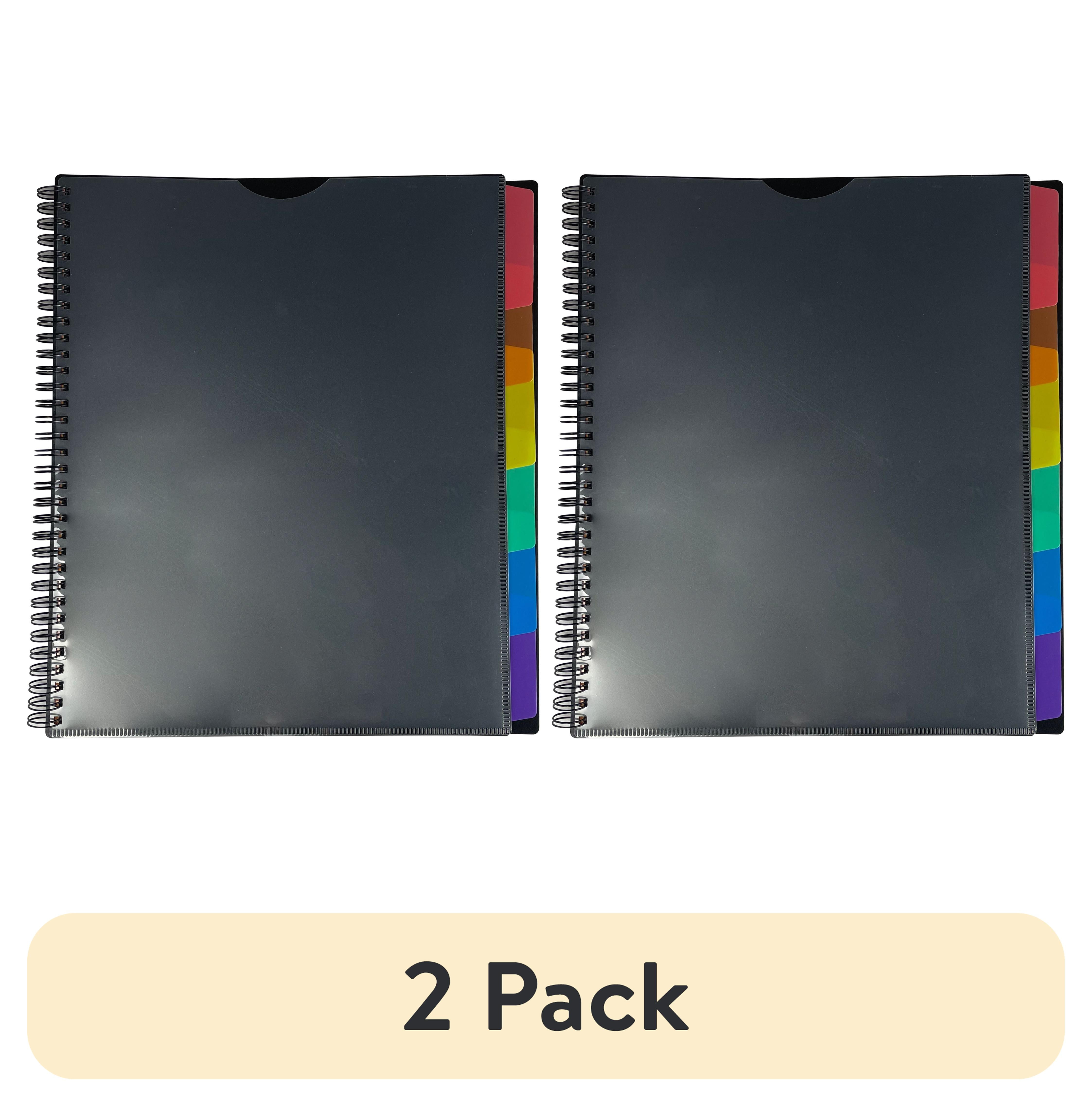 (2 pack) Pen+Gear 12 Pocket Spiral Poly Organizer, Black File Folders ...
