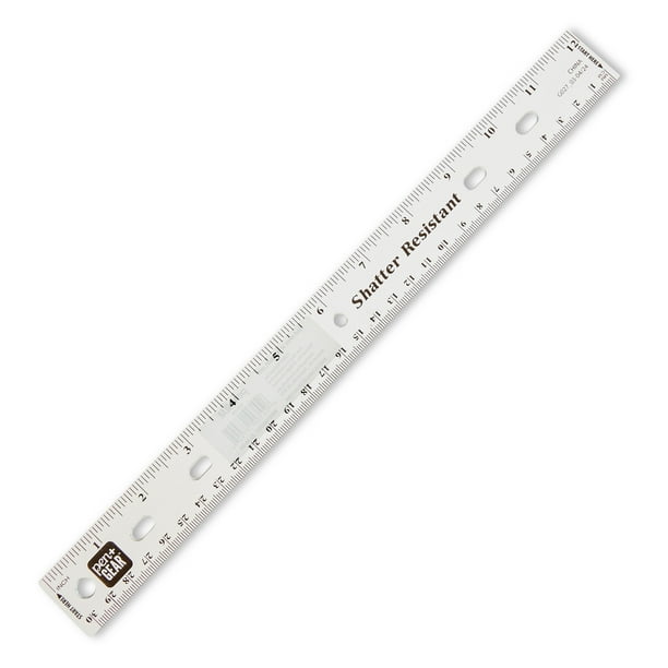 Pen + Gear 12 in Plastic Shatter Resistant School Ruler, Clear ...