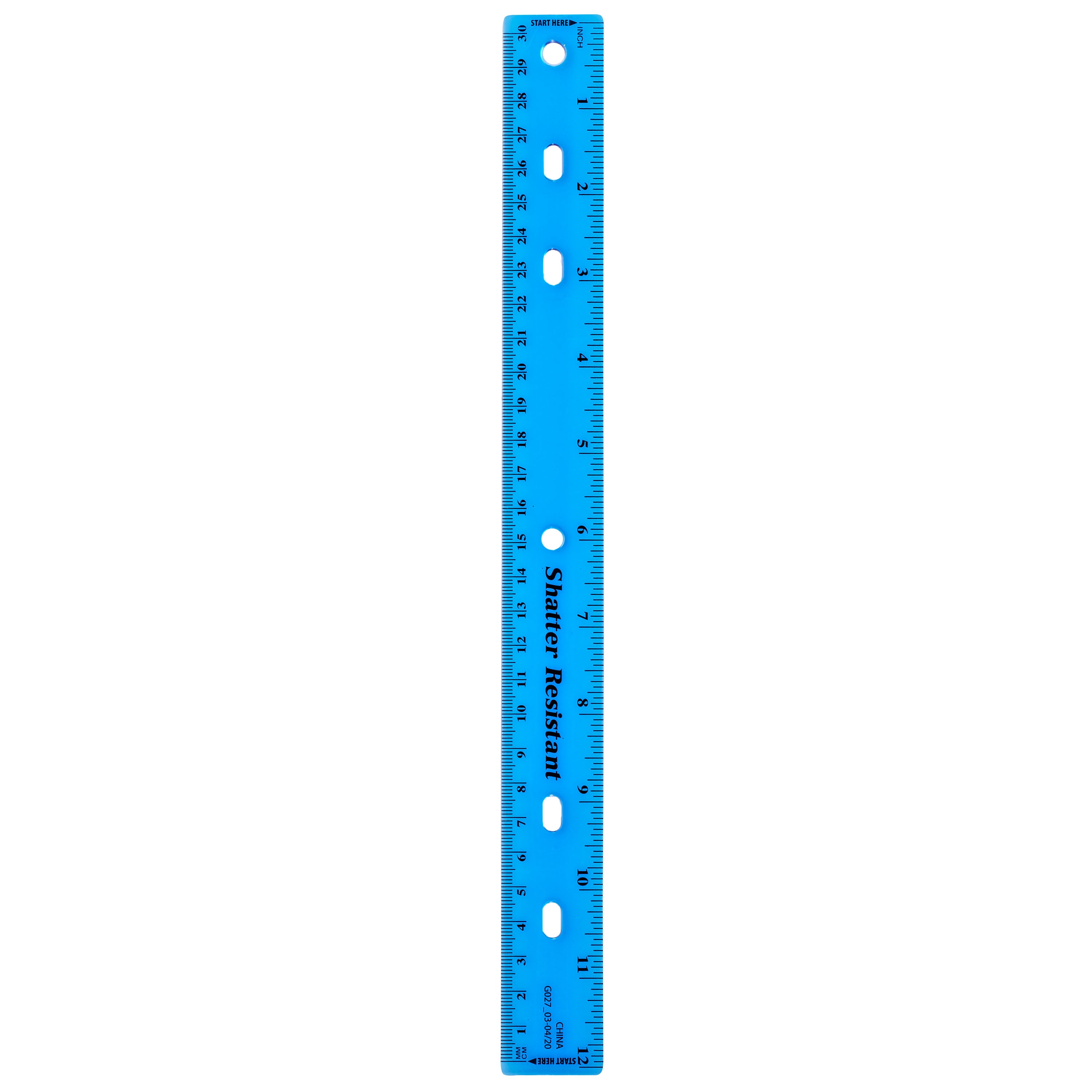 Pen + Gear 12 inch / 30 centimeter Shatter Resistant Ruler, Ruler, Blue ...