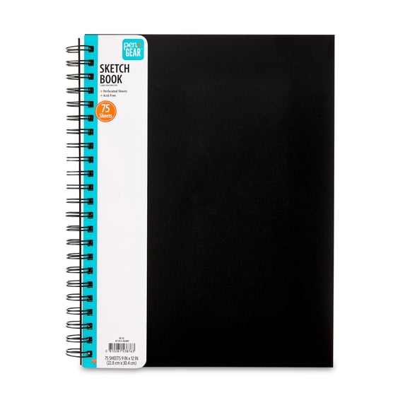 "Pen+Gear 12"" x 9"" Spiral Sketch Book with 75 Sheets of Premium ...