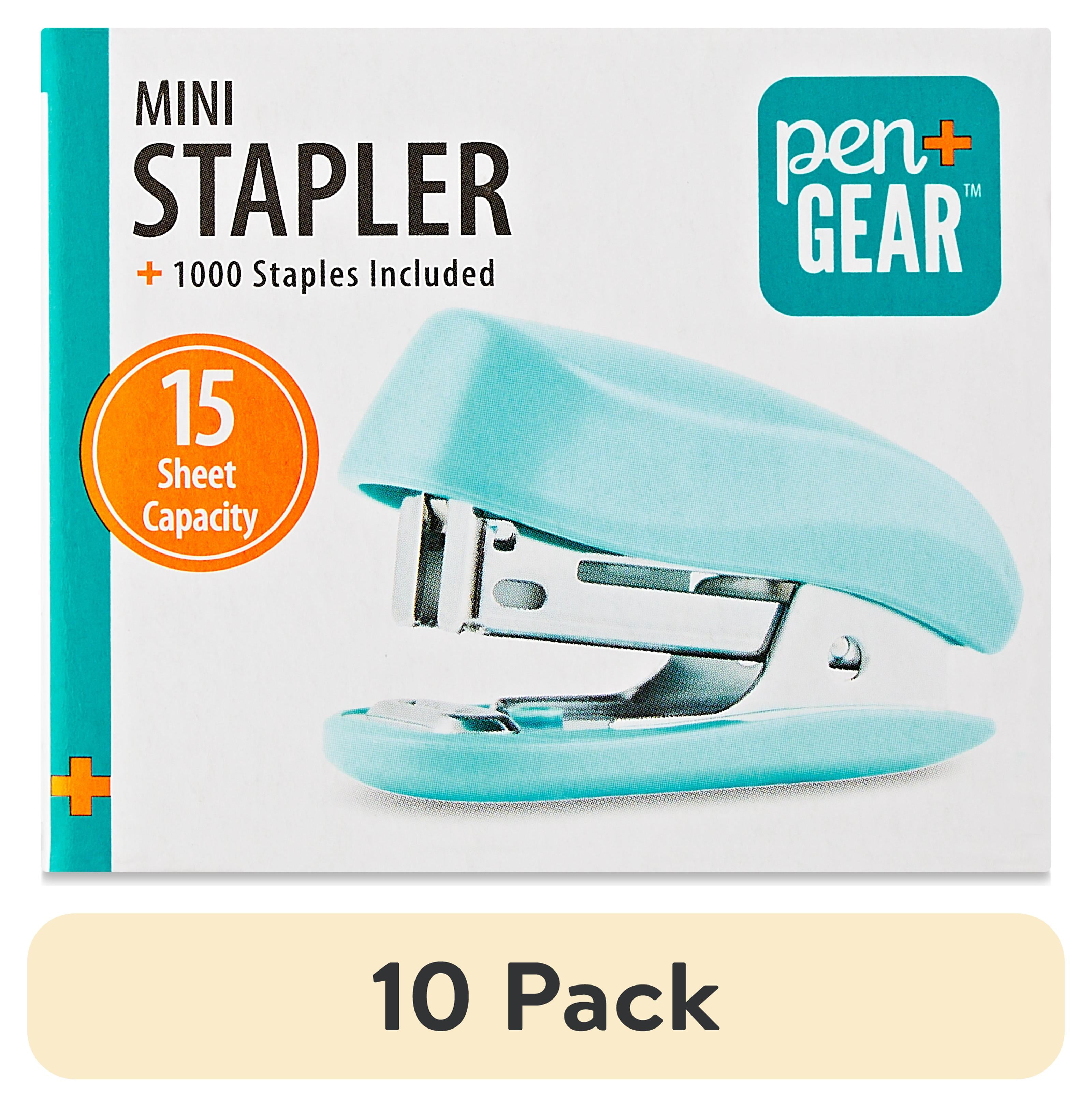 (10 pack) Pen+Gear 15-Sheet Mini Stapler with 1000 Staples, Blue ...