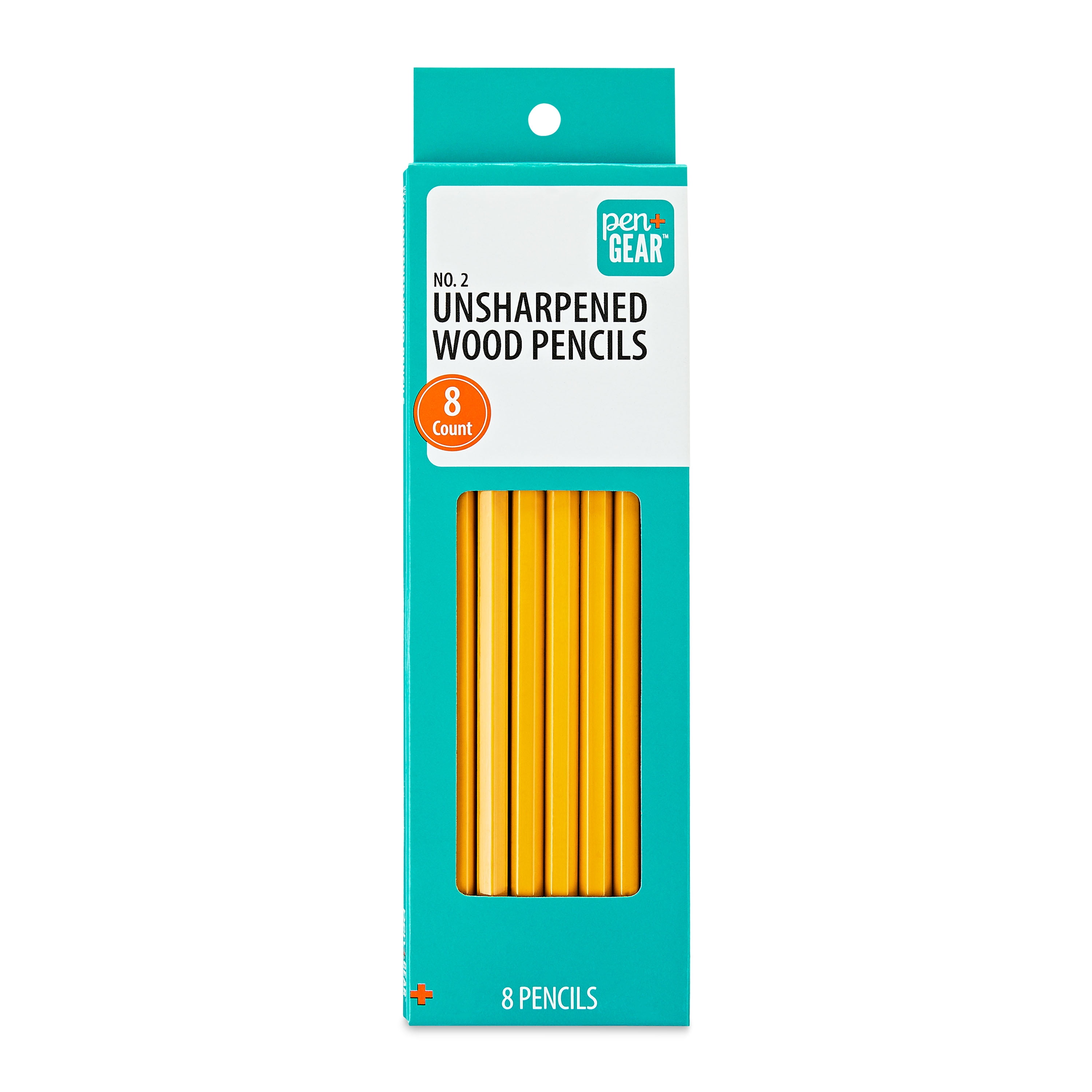 Pen+Gear #2 HB Unsharpened Wood Yellow Pencils Pack of 8 for School ...