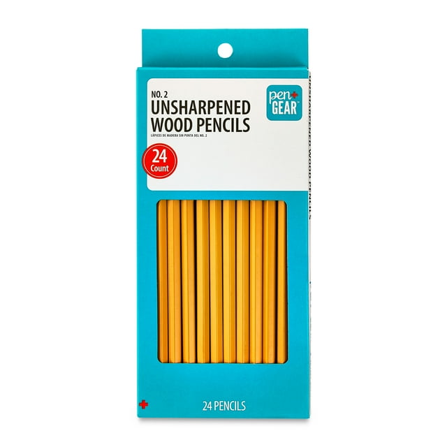Pen+Gear #2 HB Unsharpened Wood Pencils, Yellow, 24 Count - Walmart ...