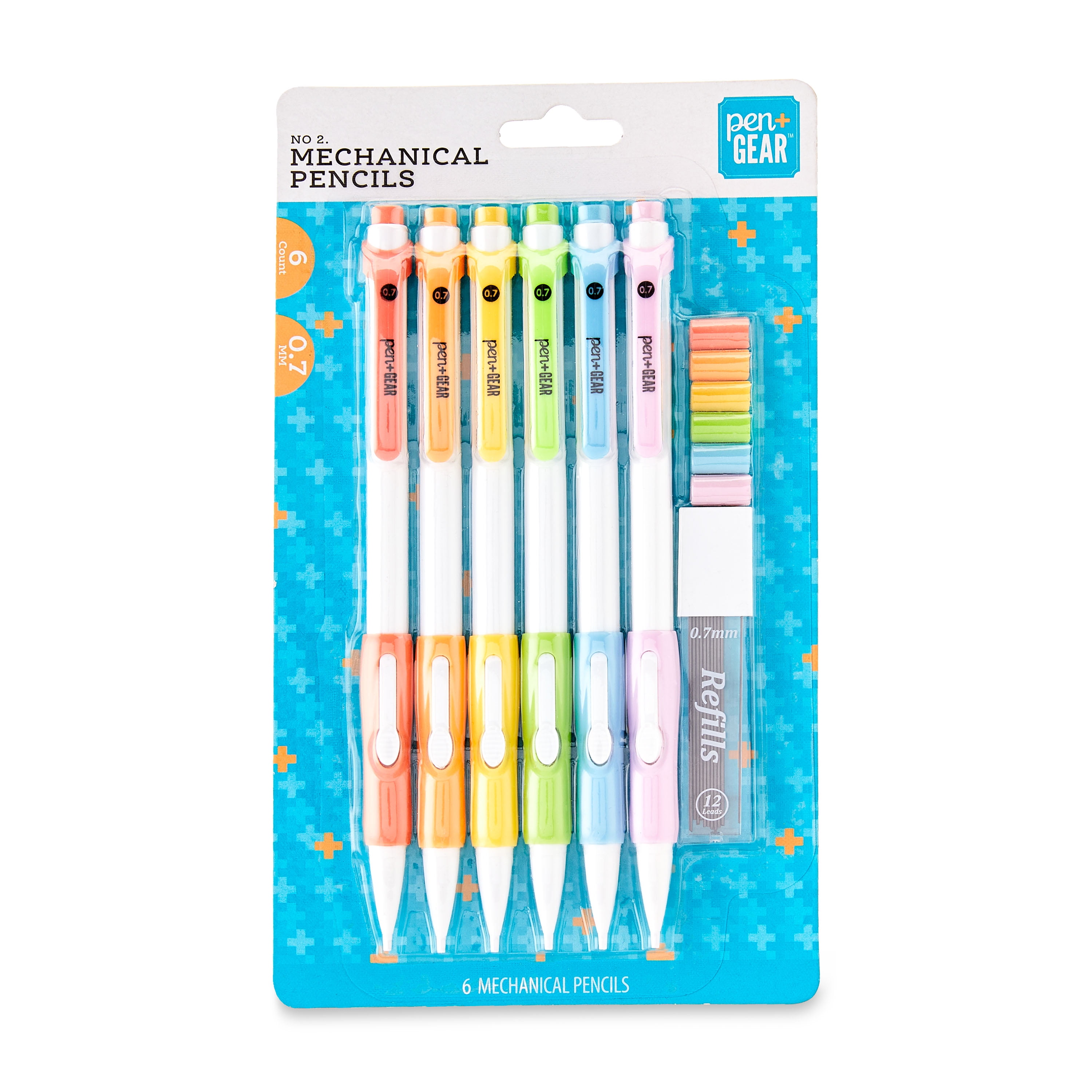 Pen+Gear #2 Mechanical Pencils with Refills, 6 Count - Walmart.com
