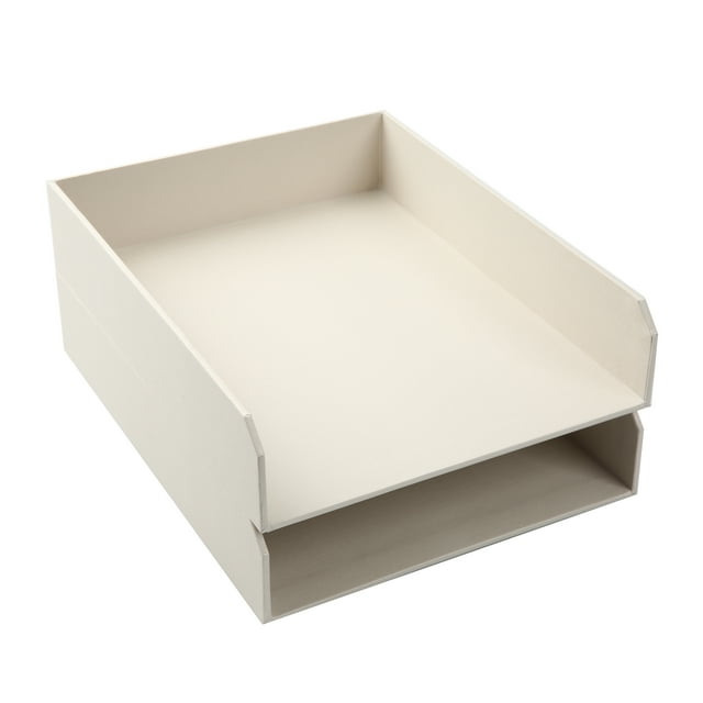 Pen+Gear 2 Piece Set Paperboard Paper Tray Desk Organizer Papyrus Beige ...