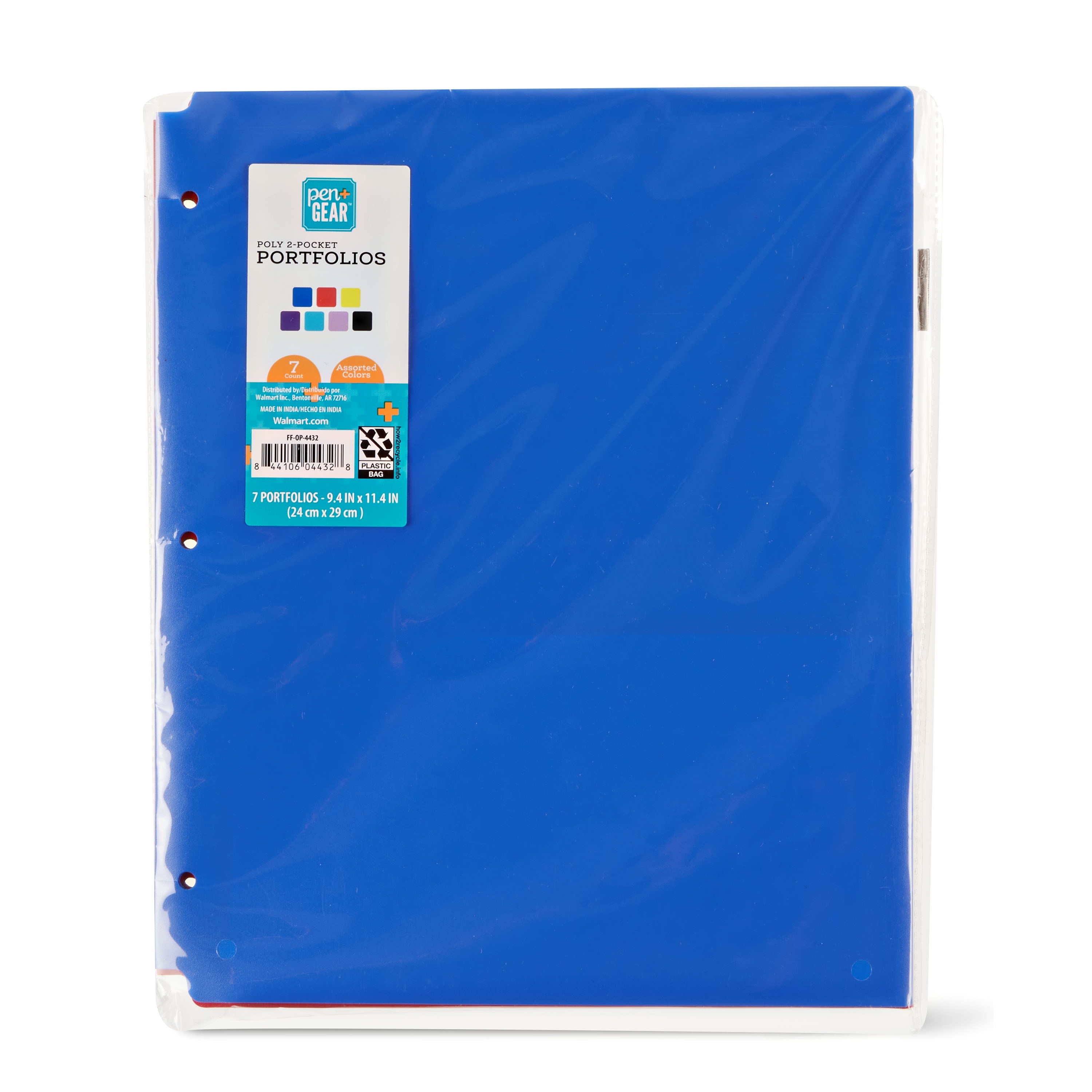 Pen+Gear 2-Pocket Poly Portfolio, 7 Count, Assorted Colors - Walmart.com