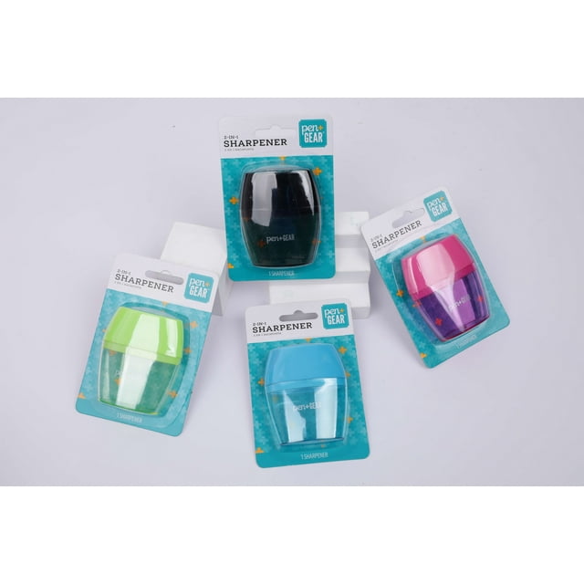 Pen+Gear 2-in-1 Plastic Sharpener, Assorted Colors - Walmart.com
