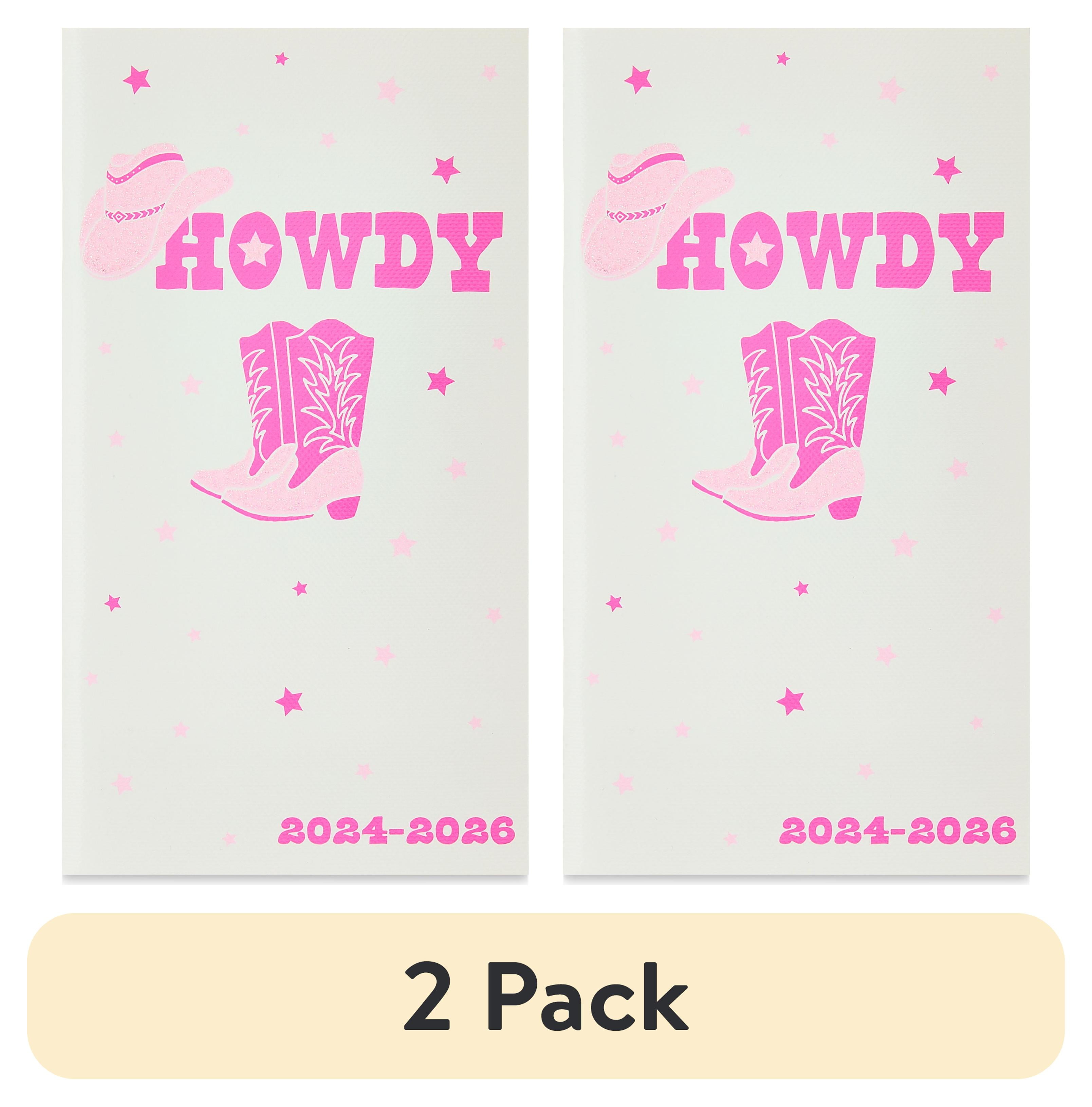 (2 pack) Pen+Gear 24-Month Monthly Pocket Planner, Pink Howdy, 3.75" x 6.75", July 2024-June ...