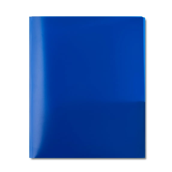 Pen+Gear Durable 3-Prong 2-Pocket Poly Folder, Blue, 9.4x11.4 inches ...