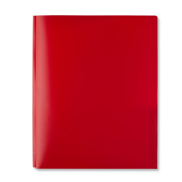 Pen+Gear 3-Prong 2-Pocket Poly Folder, Red - Walmart Business Supplies
