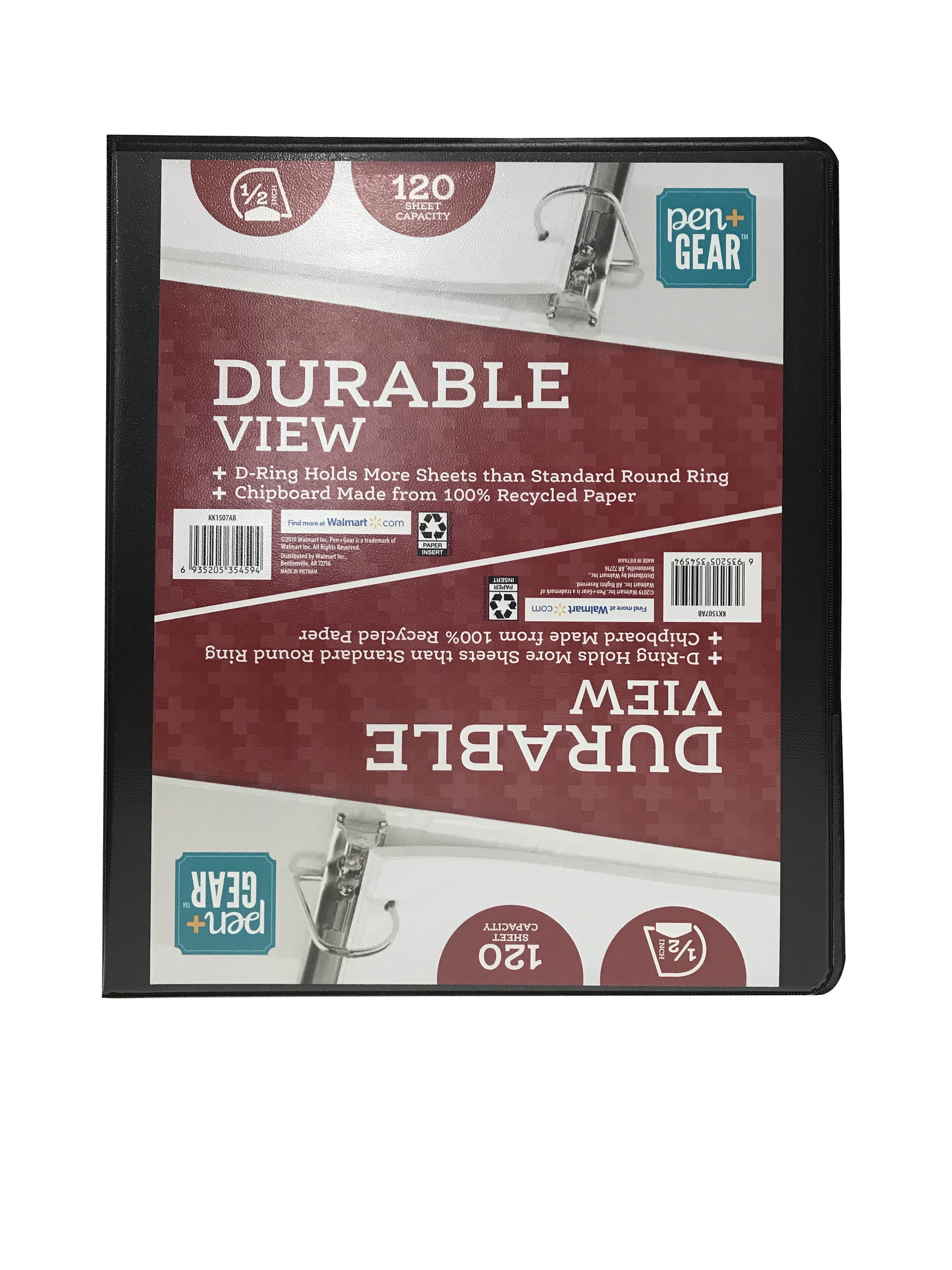 Pen + Gear 3-Ring Durable View Binder, 0.5” Black, Slant Ring - Walmart.com