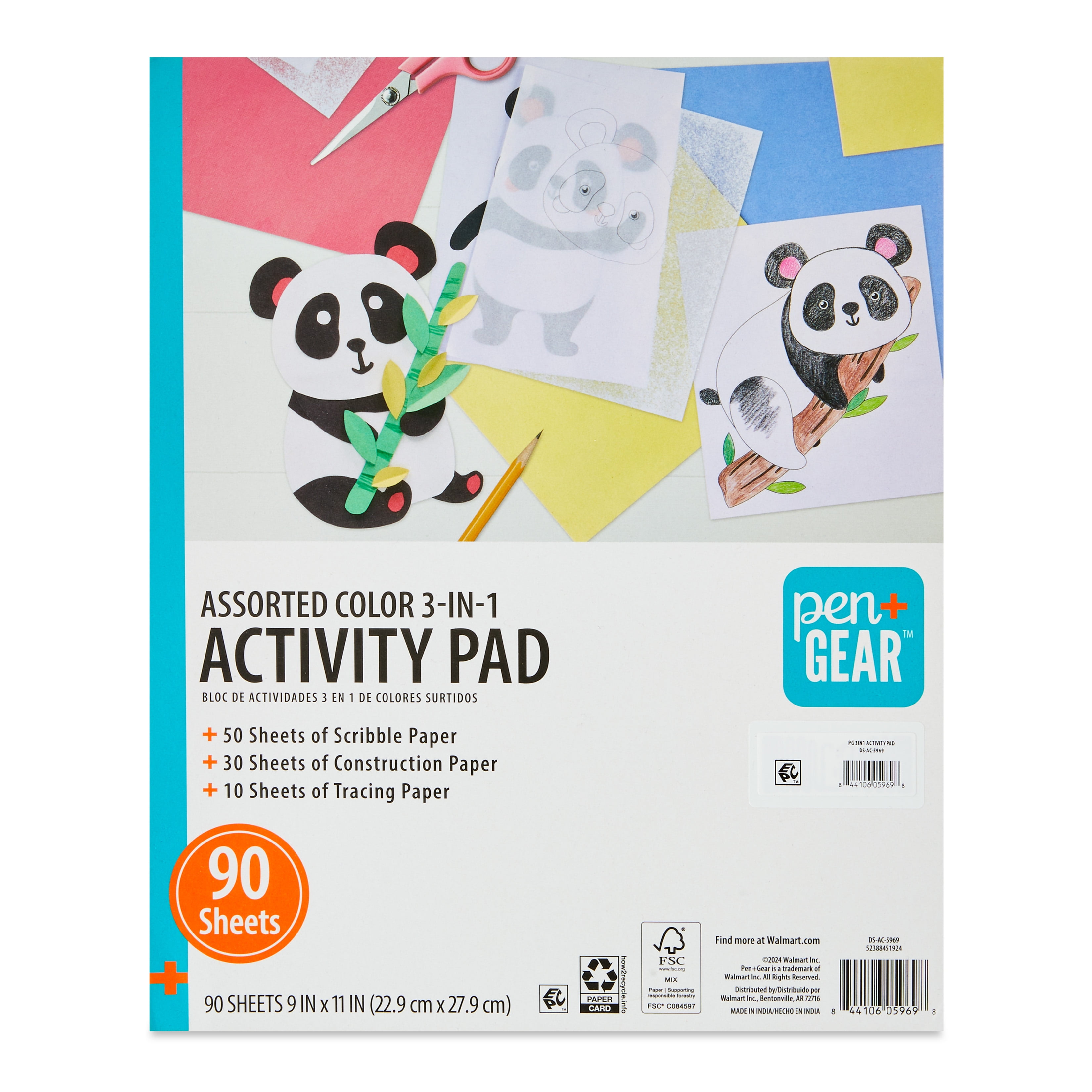 Pen+Gear 3-in-1 Activity Pad, 9 in x 11 in - Walmart Business Supplies