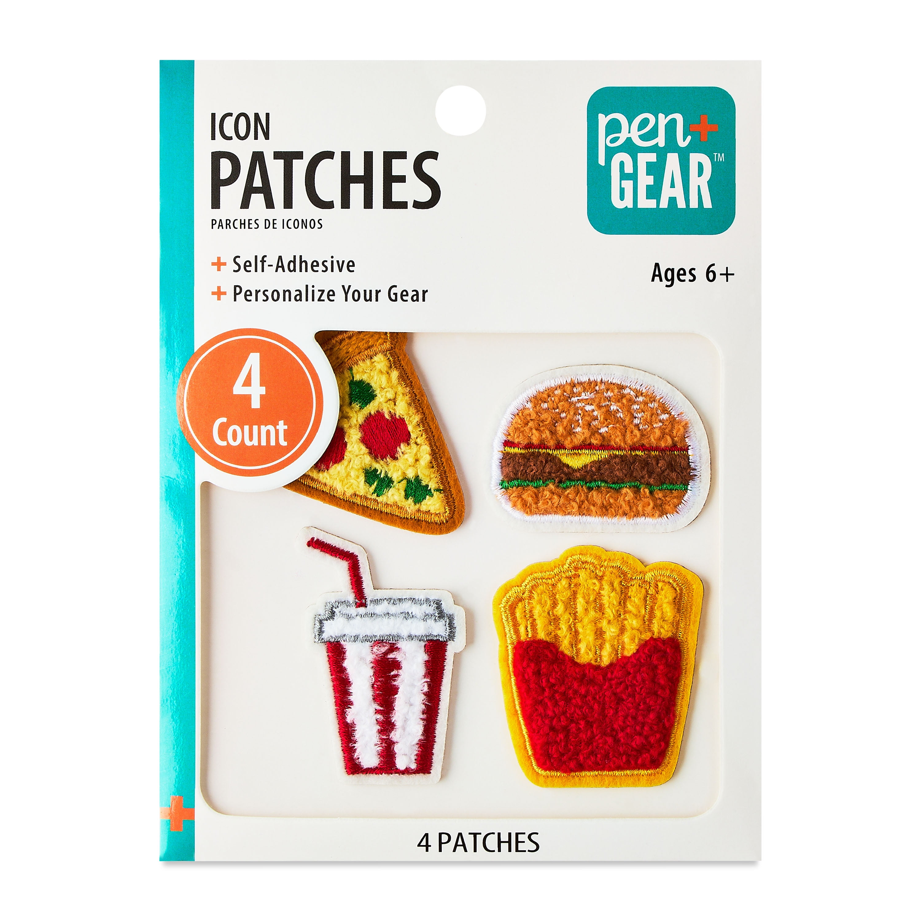 Pen+Gear Multi-Color Food Chenille Patch Stickers, 4 Count - Walmart.com