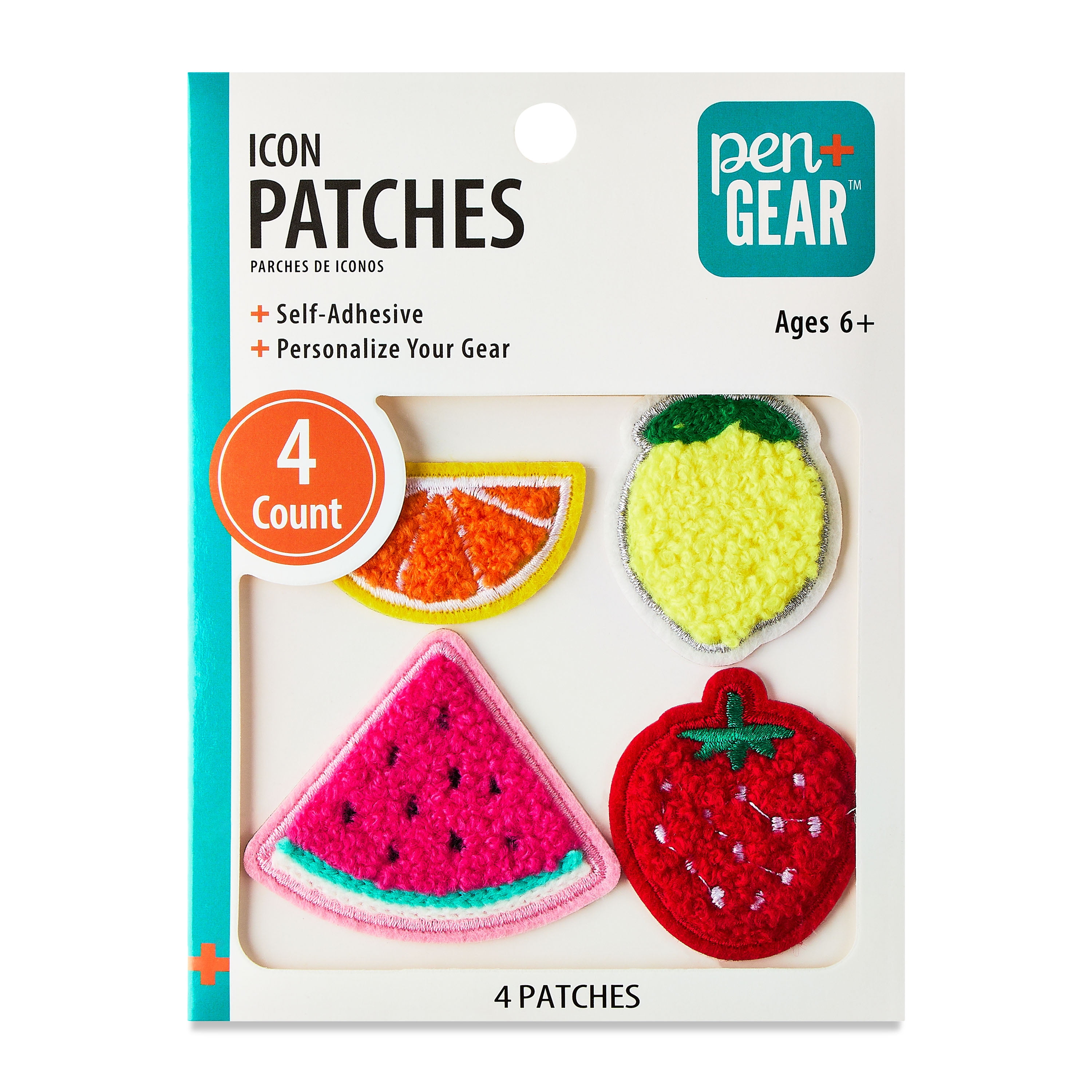 Pen+Gear Fruit Chenille Patch Stickers 4 Count for Backpacks Lunch Kits ...