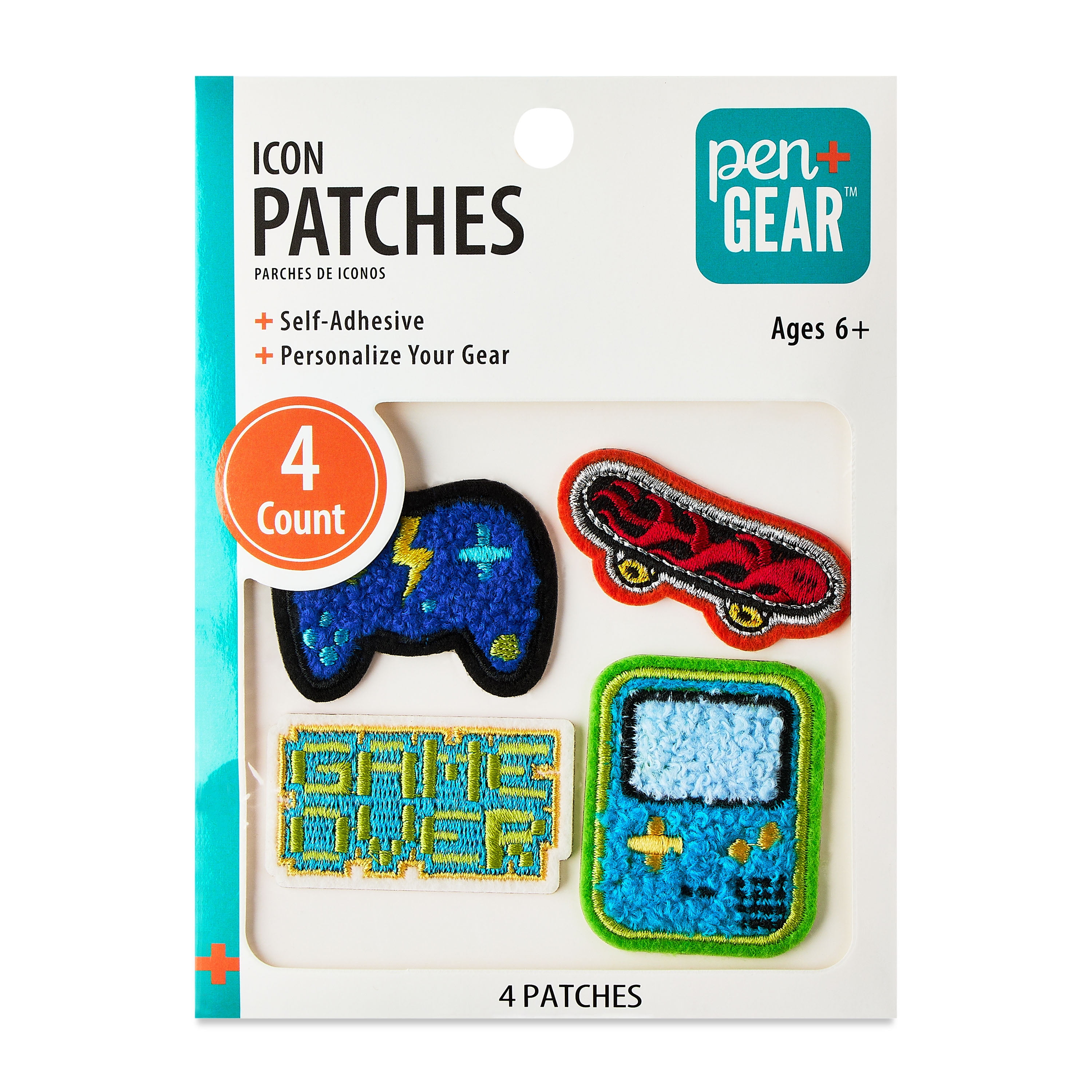 Pen+Gear Video Game Chenille Patch Stickers 4 Count for Backpacks Lunch ...