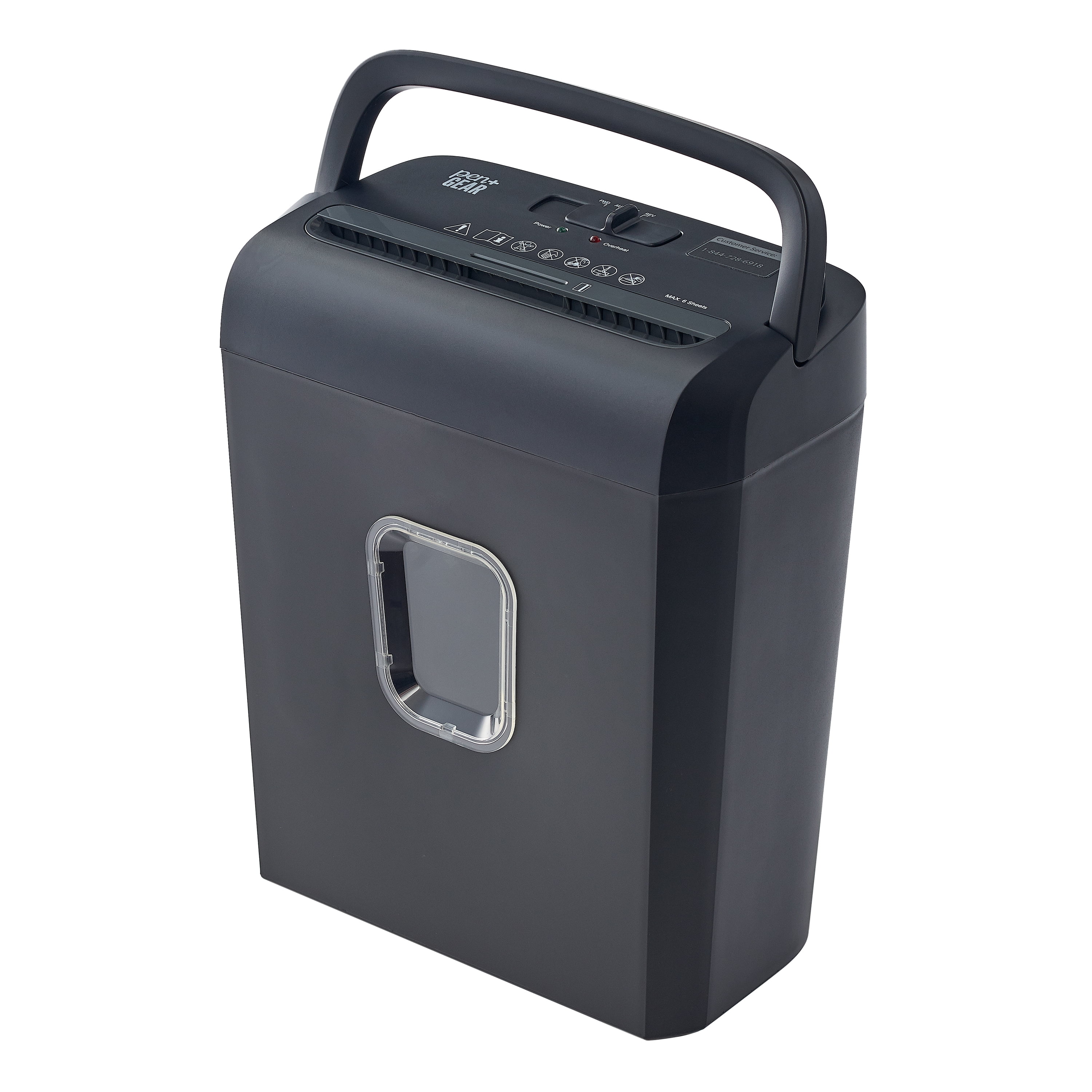 Pen+Gear 6-Sheet Micro-cut Paper/Credit Card Shredder with 3.4 Gallon ...